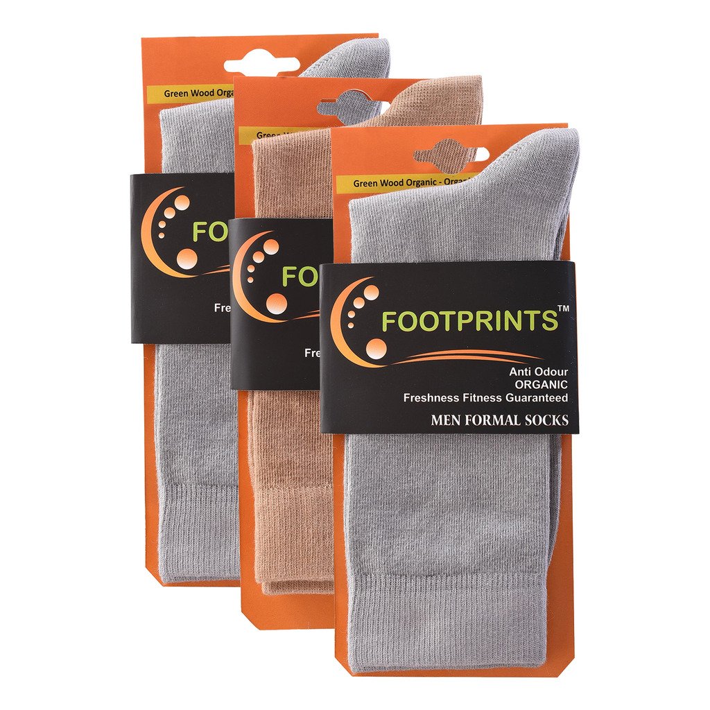 Buy FOOTPRINTS Organic Cotton and Bamboo Men's Formal Socks Pack of 3 ...