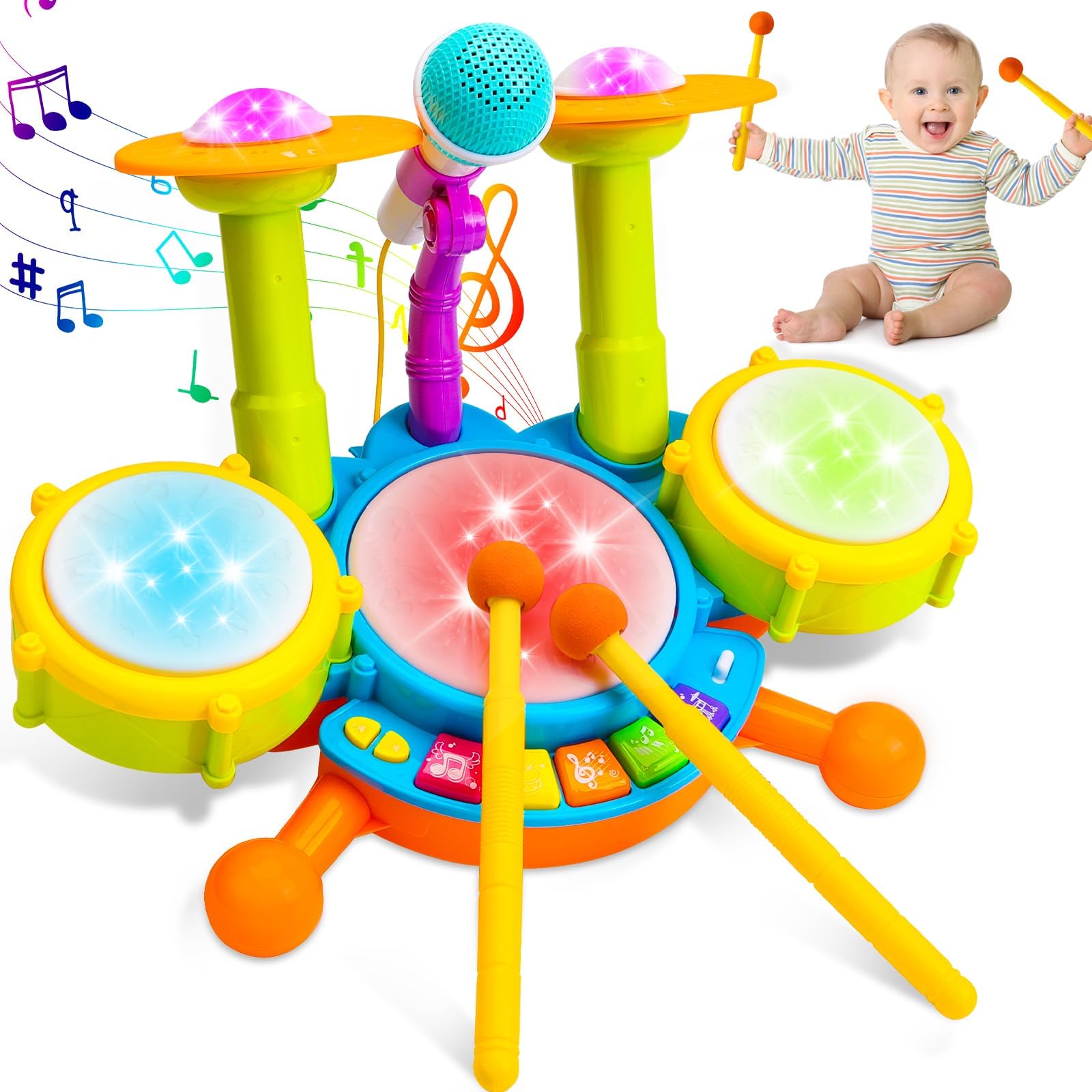 Buy Keysense Lifestyle Kids Musical Baby Toys with Microphone, Light Up ...
