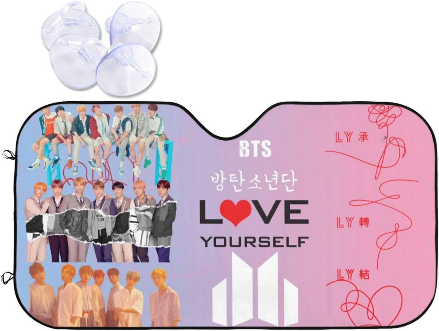 BTS Windshield Sun Shade Love Yourse Uv Protection Sunshades Eye ...