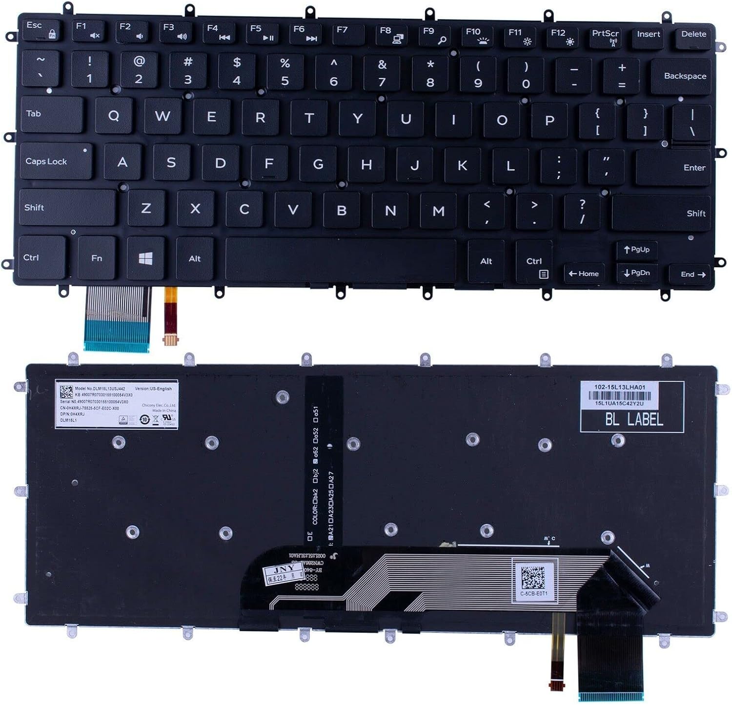 Amazon | バックライト付き交換用キーボード Dell Inspiron 13-5000シリーズ 5368 P69G 5378 5370 ...