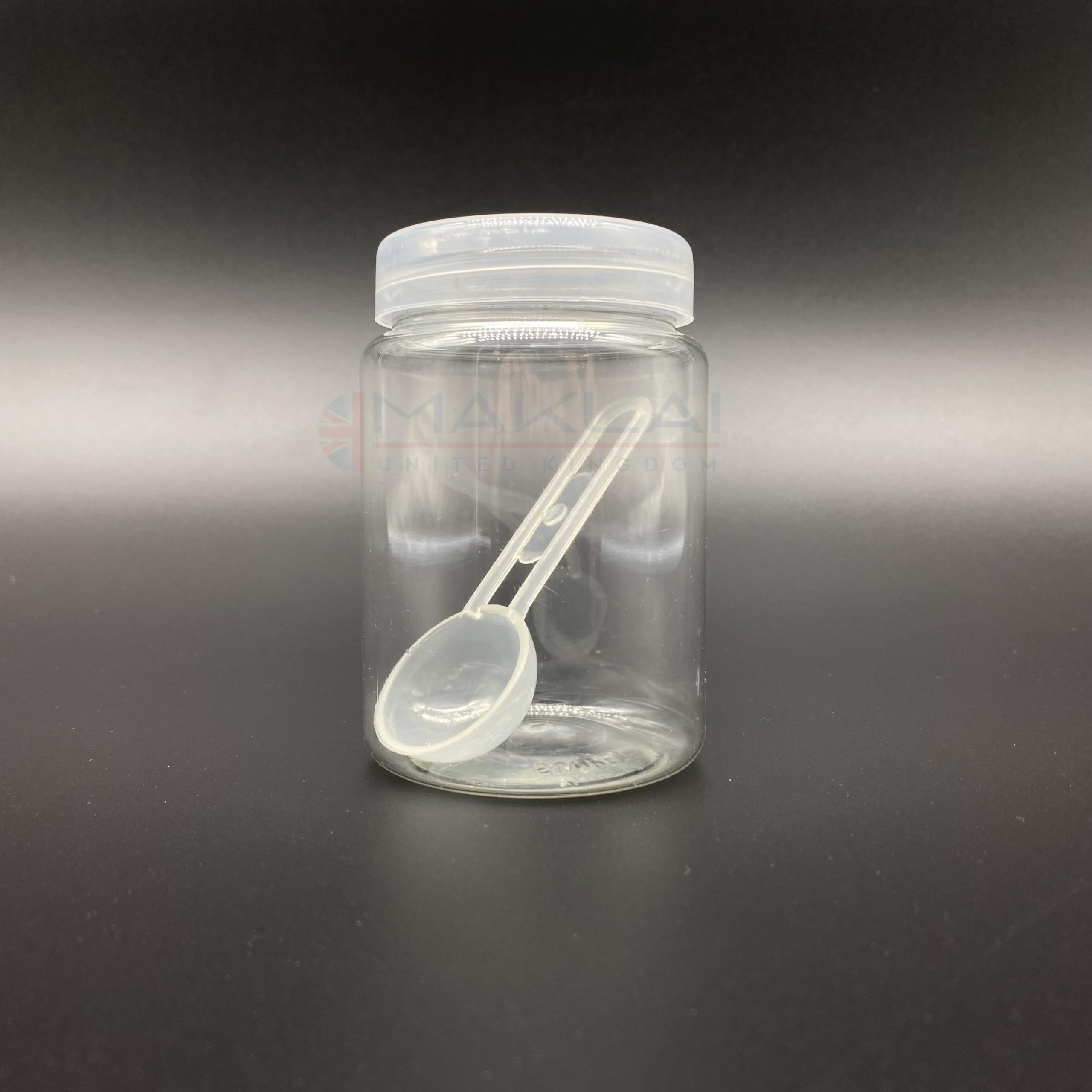 MAKREL Unbreakable Plastic Spice Jars with Spoons. Premium Clear ...