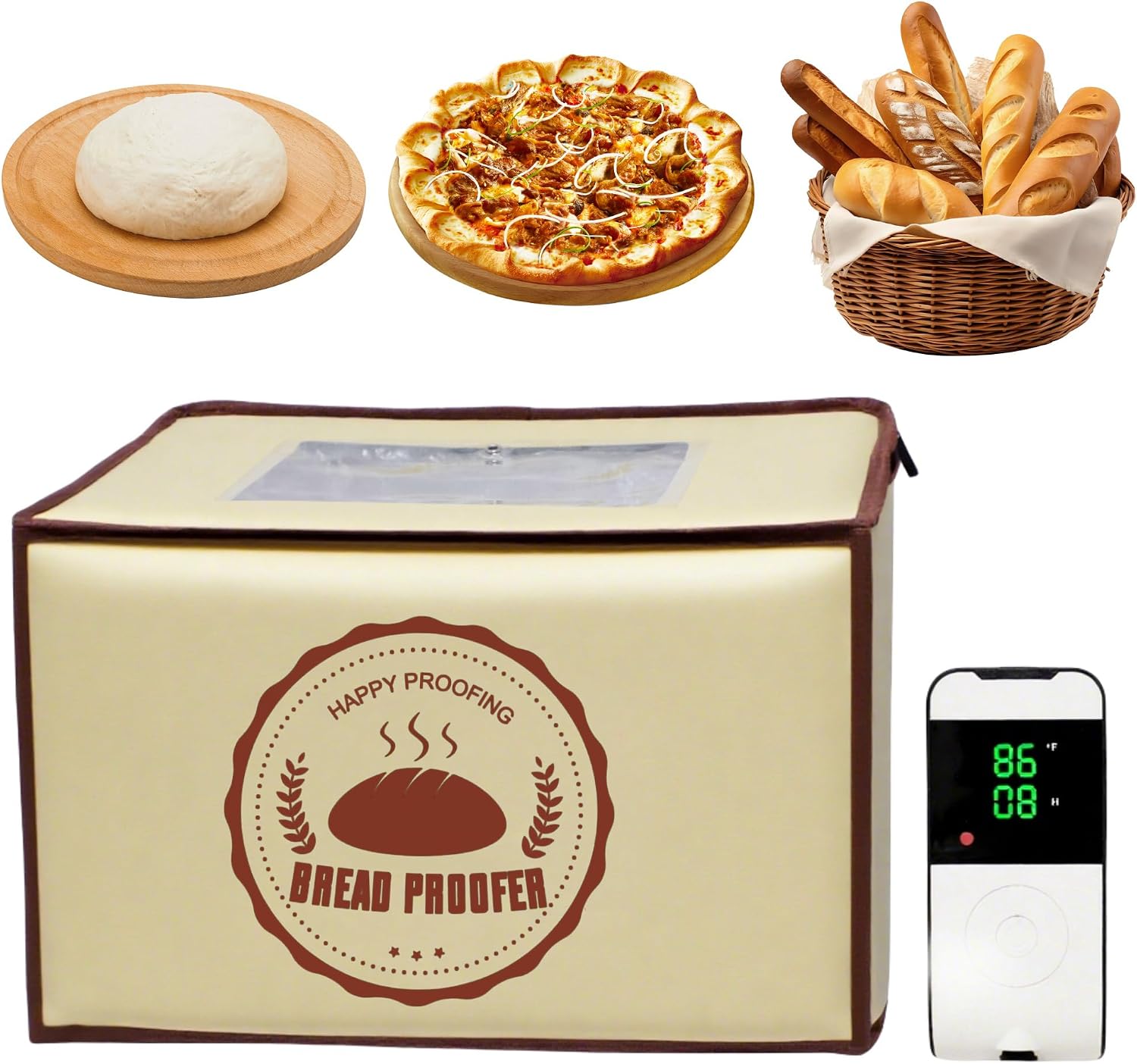 Amazon.com: Folding Bread Proofing Box with 50~113℉ Temp Control & 48H ...