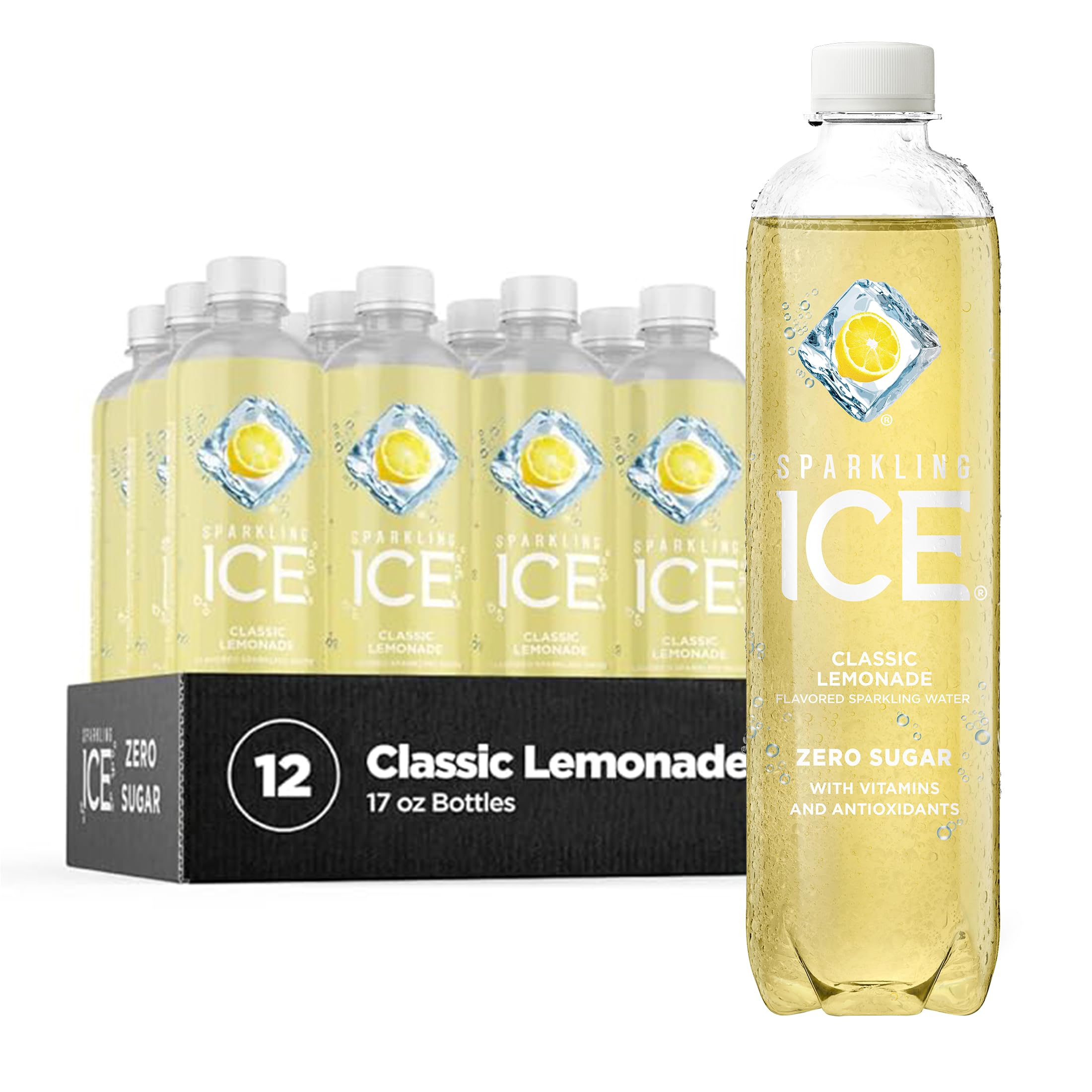 Buy Sparkling Ice, Classic Lemonade Sparkling Water, Zero Sugar ...