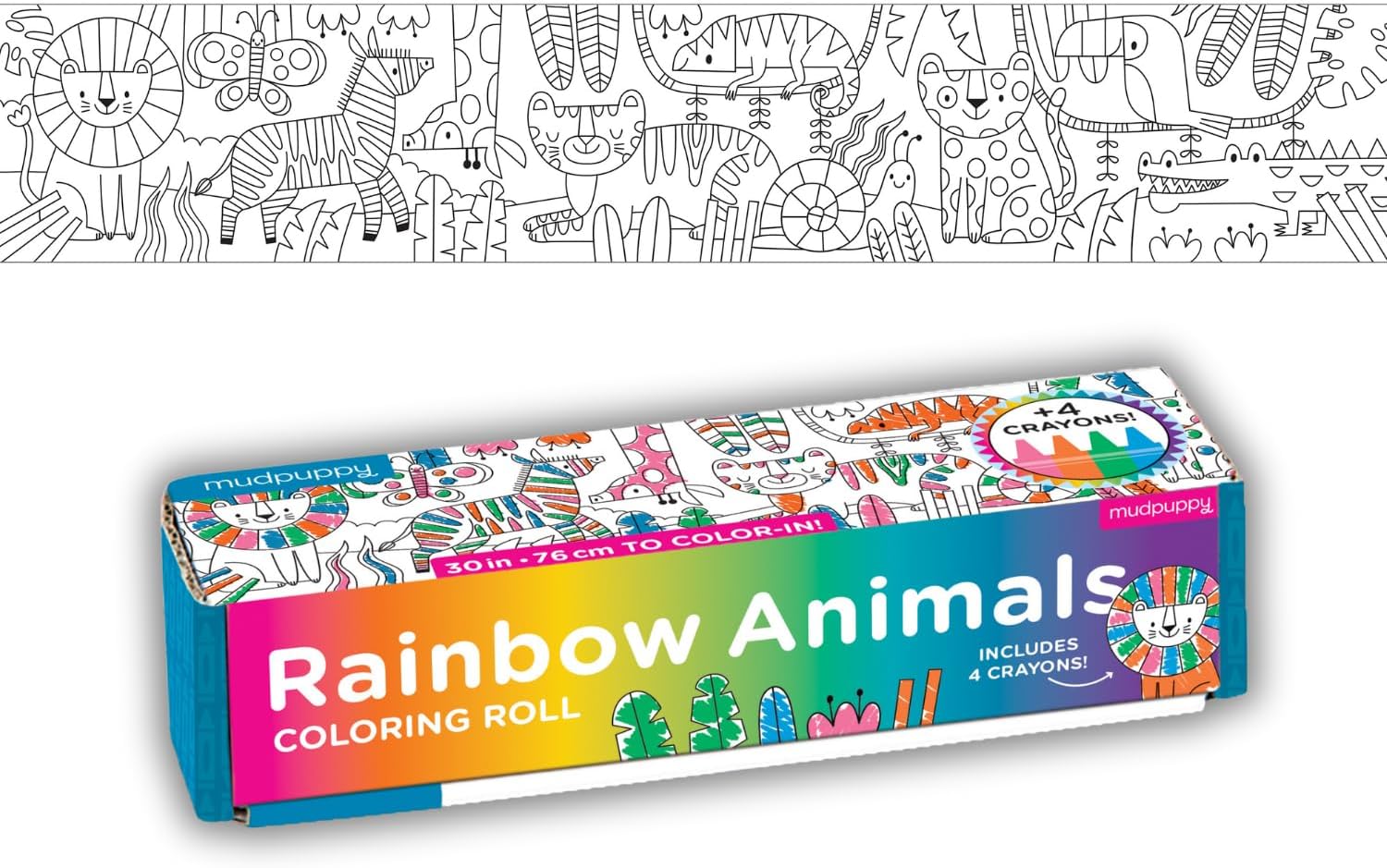 Amazon.com: Mudpuppy Rainbow Animals – Travel Friendly Mini Coloring ...