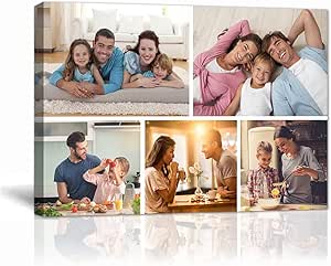 LZIMU Custom Canvas Prints Personalized Wall Art With Your Photo Customized Collage Photo Canvas ...