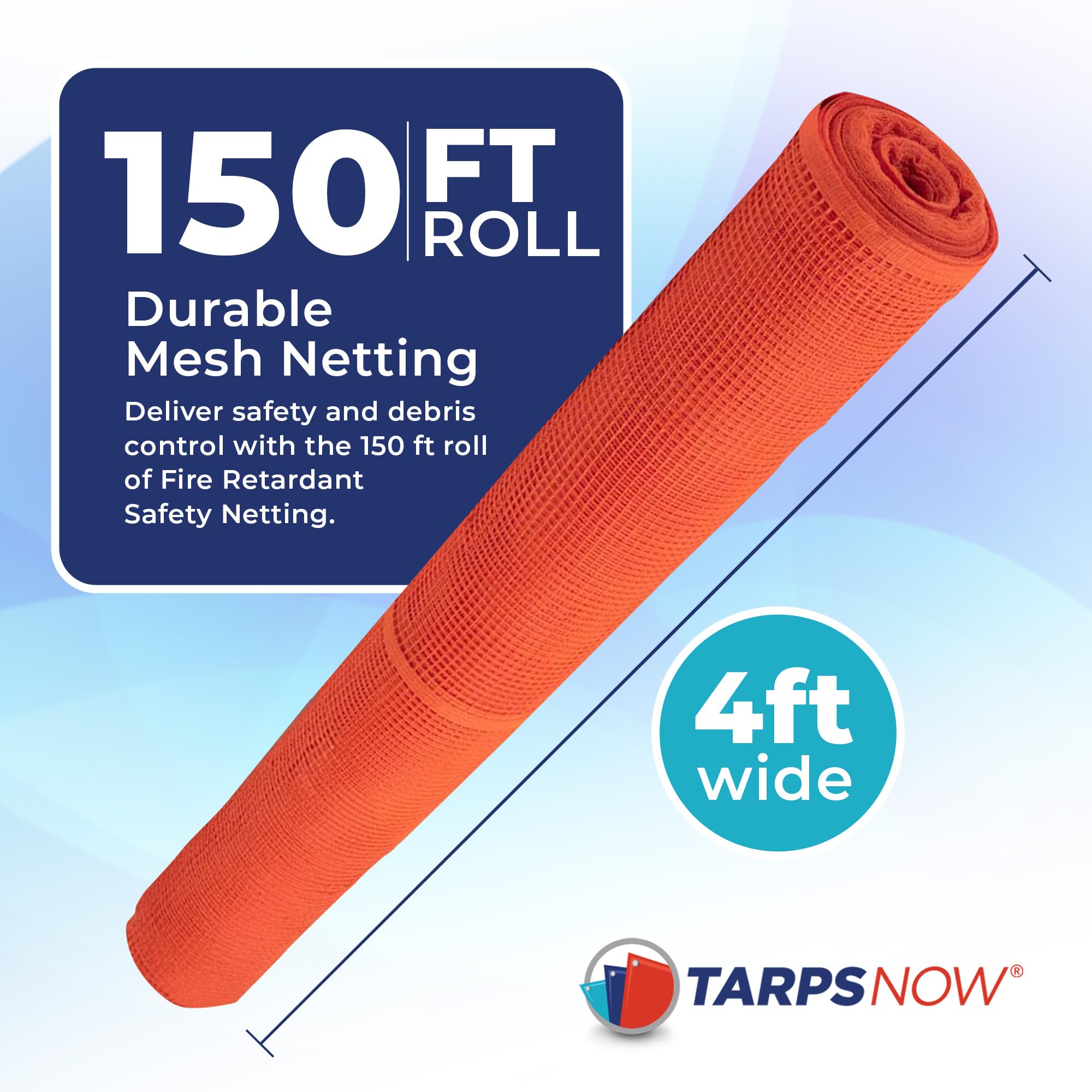 Snapklik.com : Tarps Now 4 X 150 Orange Safety Netting Roll - Heavy ...