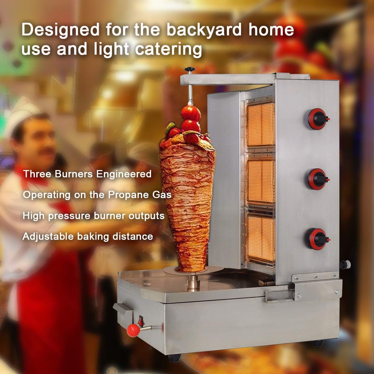 YOOYIST 3 Burners Automatic Vertical Broiler Shawarma Machine in Nepal ...