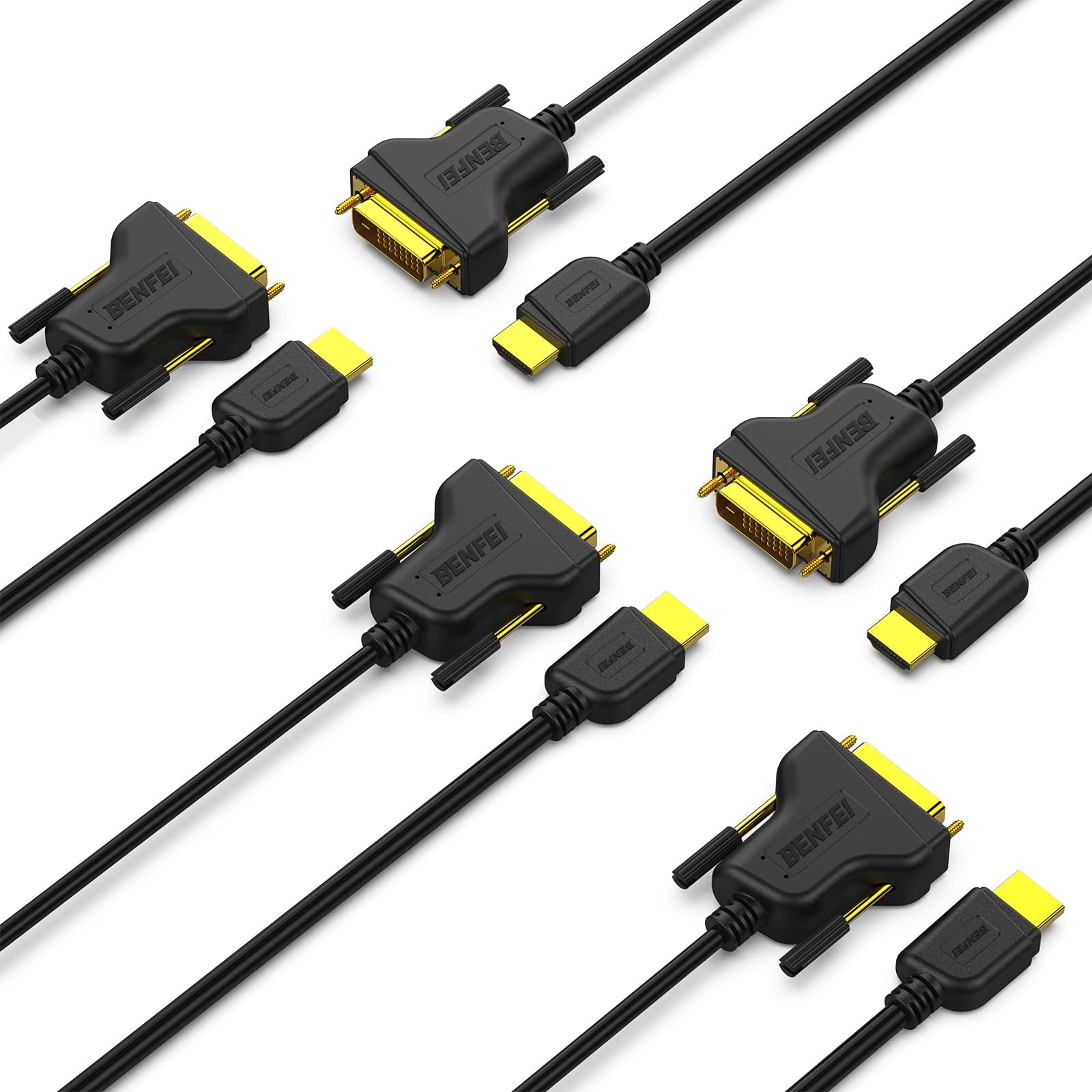 Amazon.com: BENFEI HDMI to DVI 5 Pack, HDMI to DVI Cable Bi Directional ...