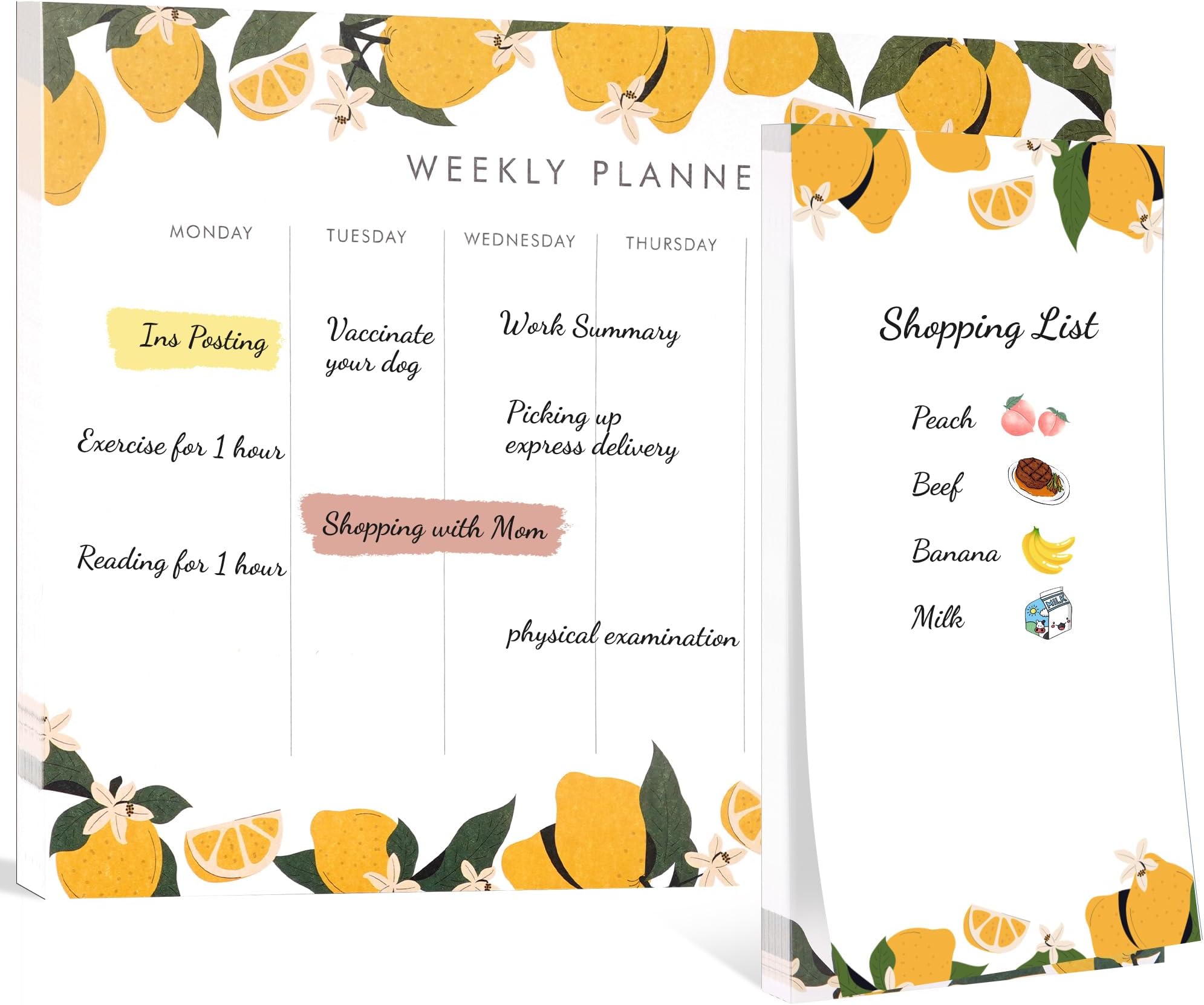 Amazon.com : Weekly Planner Notepad - 9x7” inches, 52 tear off sheets ...