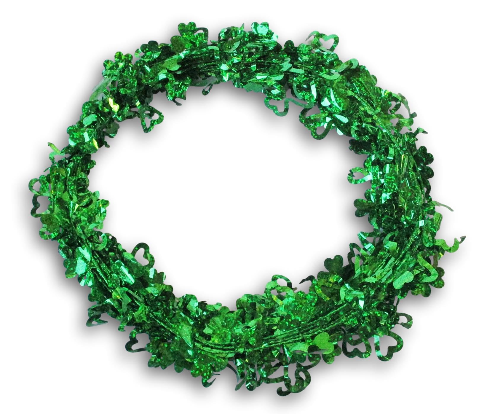 Amazon.com: St. Patrick's Day Shamrock Tinsel Wire Garland - 25 Feet ...