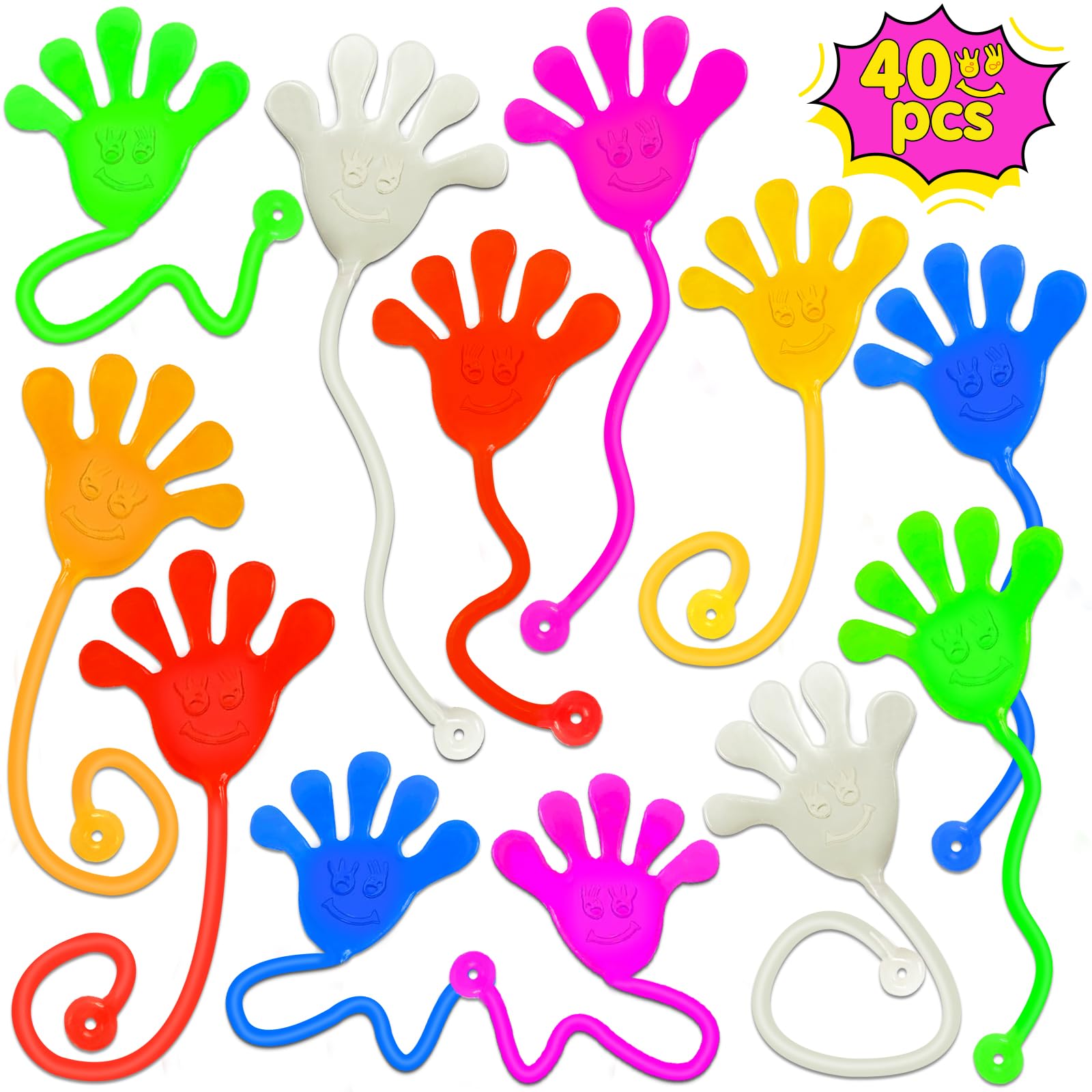 Amazon.com: 40PCS Sticky Hands for Kids Valentine Party Favor Goodie ...