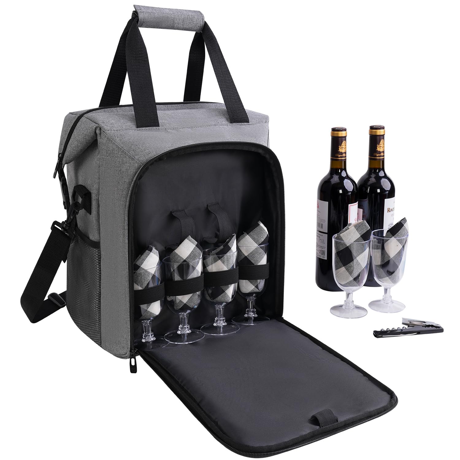 Amazon.com: ALLCAMP 6 Bottle Wine Tote Bag with Cooler Compartment ...