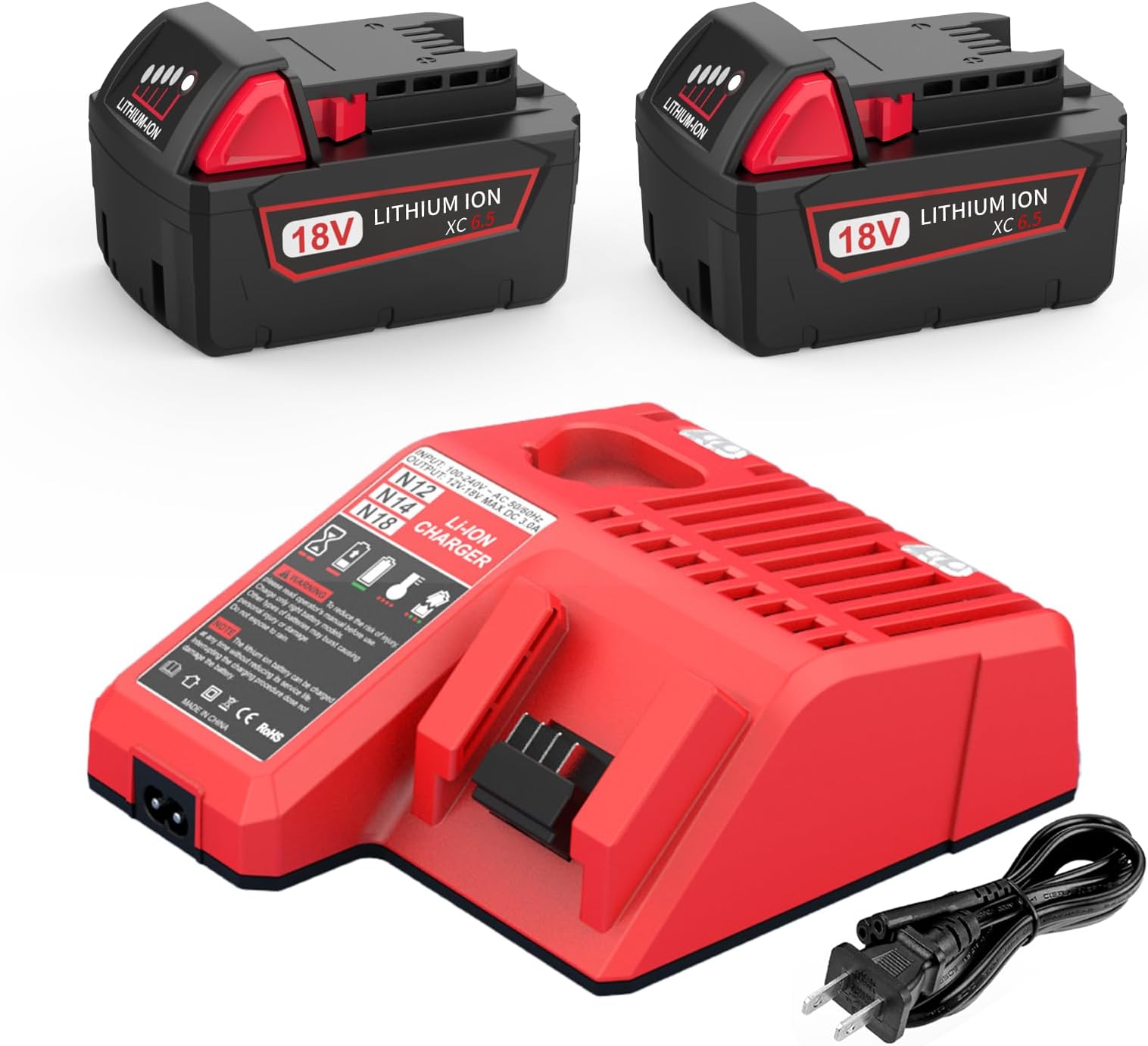 Amazon.com: BECDXPal 18V 6.5Ah Replacement for Milwaukee M18 Battery ...