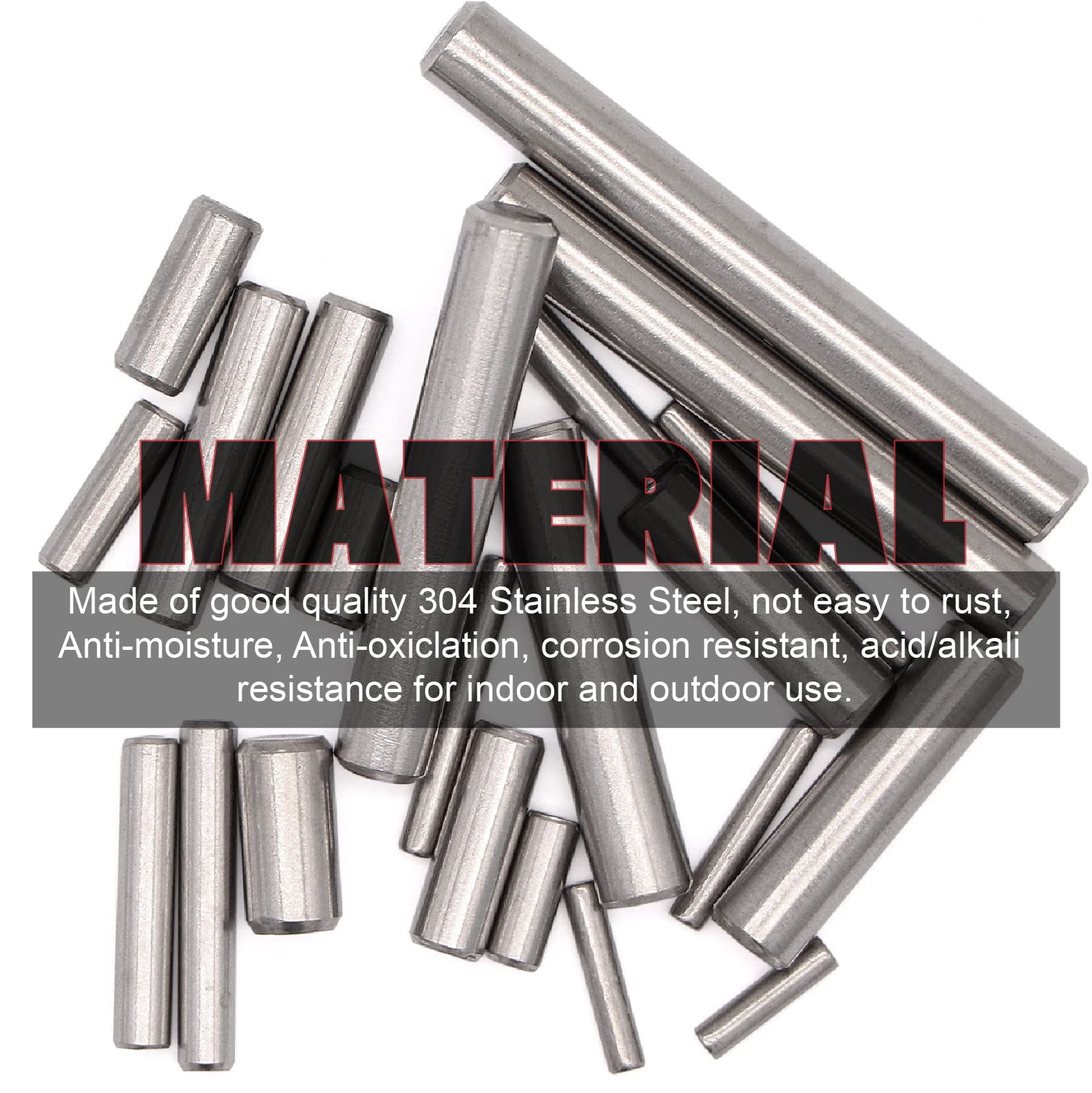 Snapklik.com : 220 Pieces Dowel Pin 304 Stainless Steel Cylindrical ...