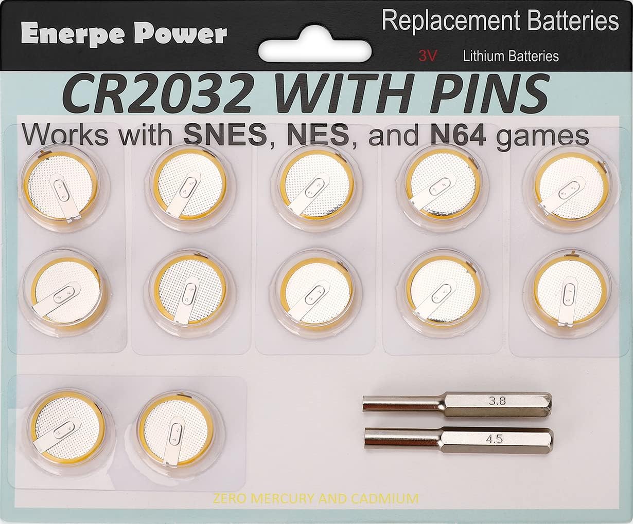 Amazon.com: Enerpe CR2032 with Solder Pins 3V Replacement Battery for ...