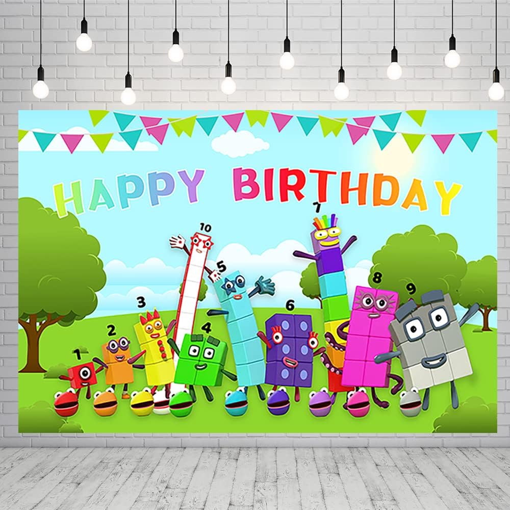 Numberblocks Backdrop for Birthday Party Supplies 59x38in Number Banner ...