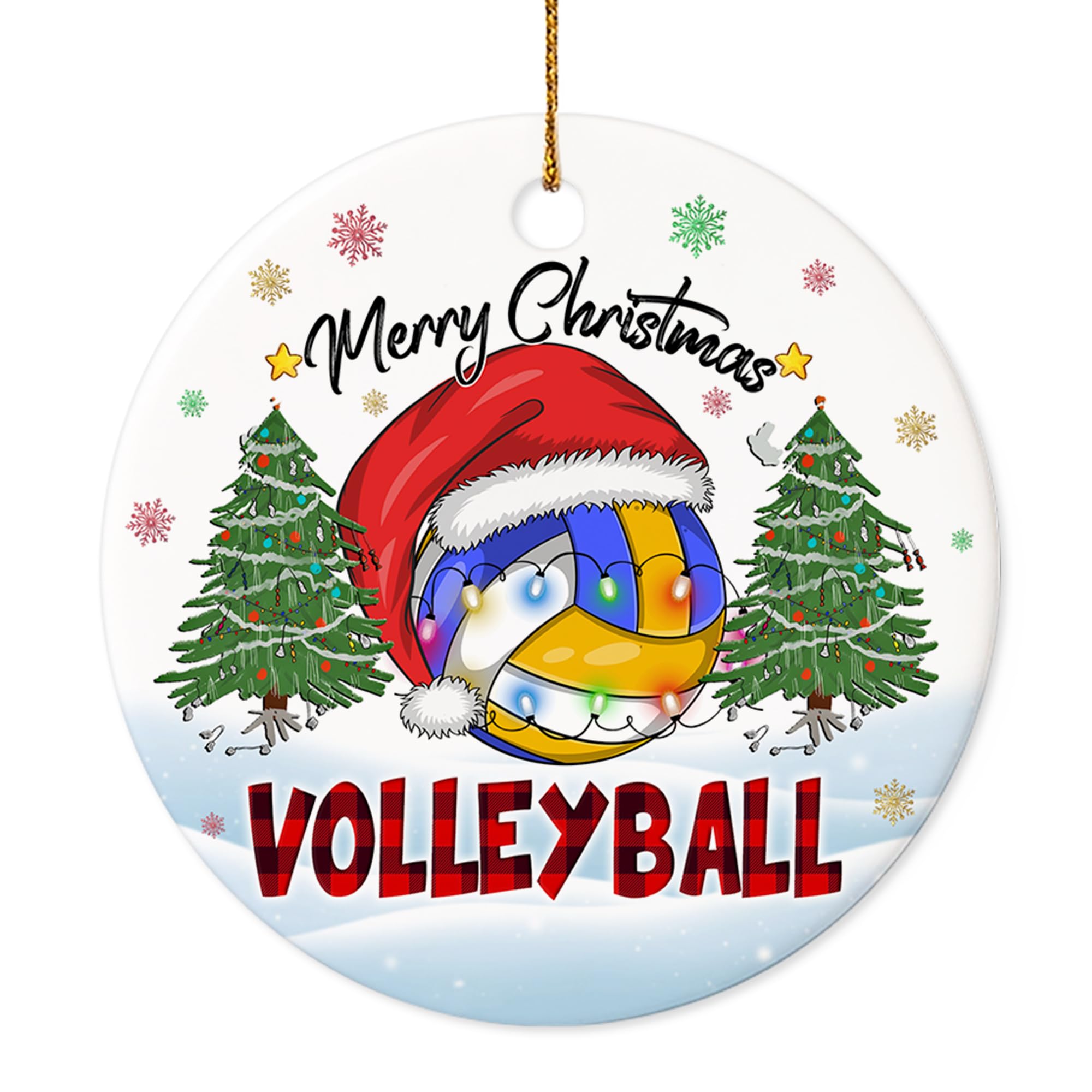 Amazon.com: Decorlion 2024 Christmas Ornament - Volleyball Merry ...