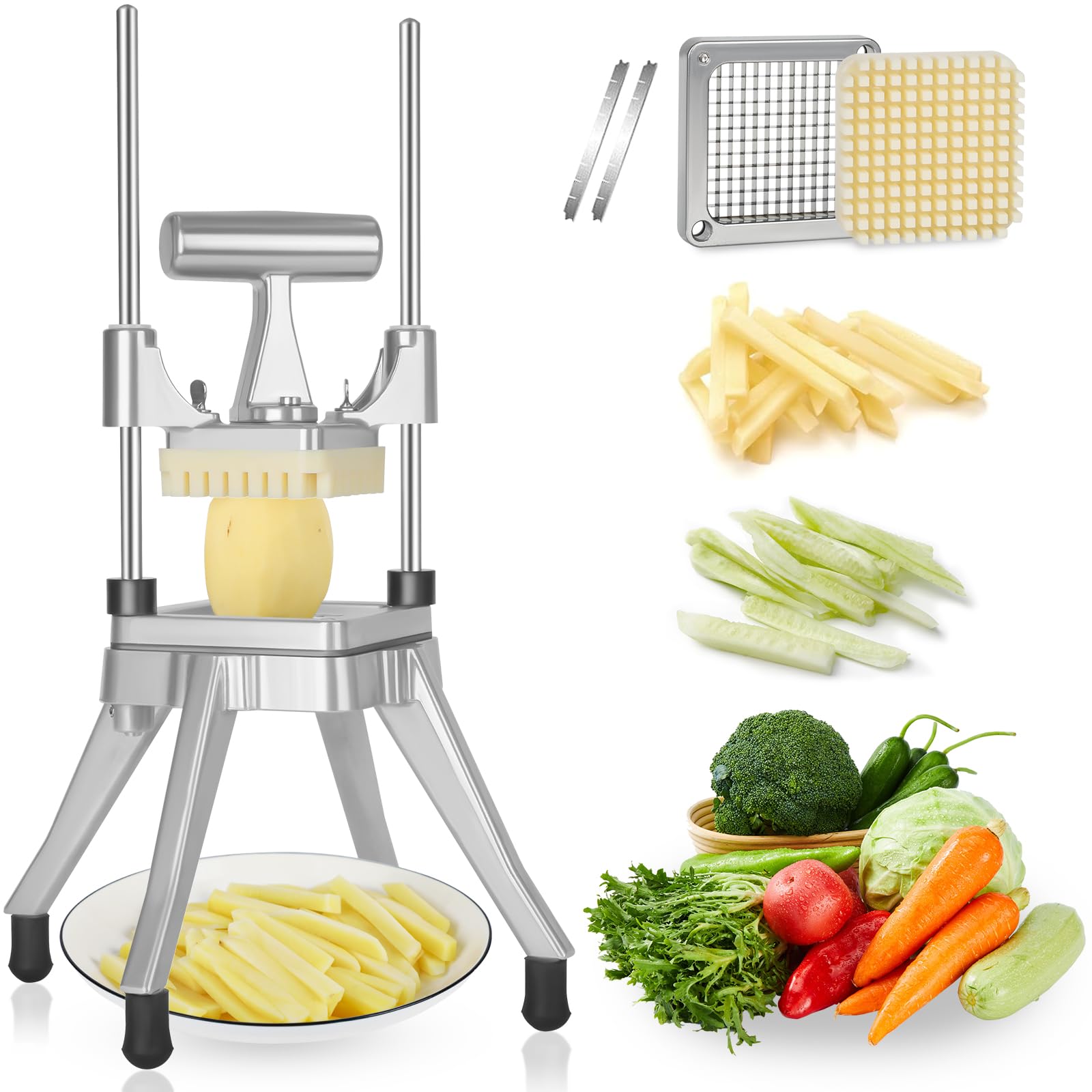 Amazon.com: DEPFALL Commercial Vegetable Chopper, Stainless Steel ...