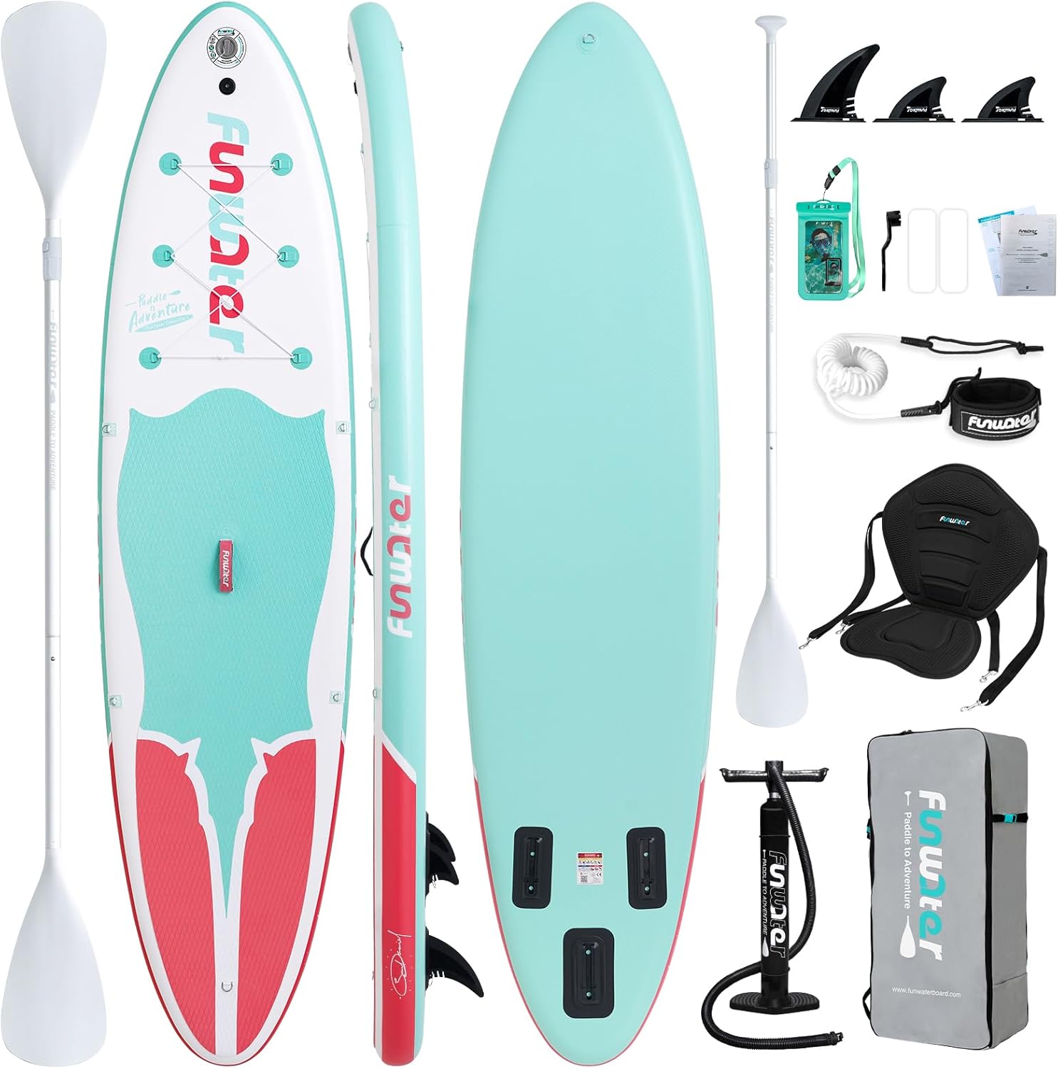 FunWater Inflatable Paddle Boards Ultra-Light Stand Up Paddleboard with ...