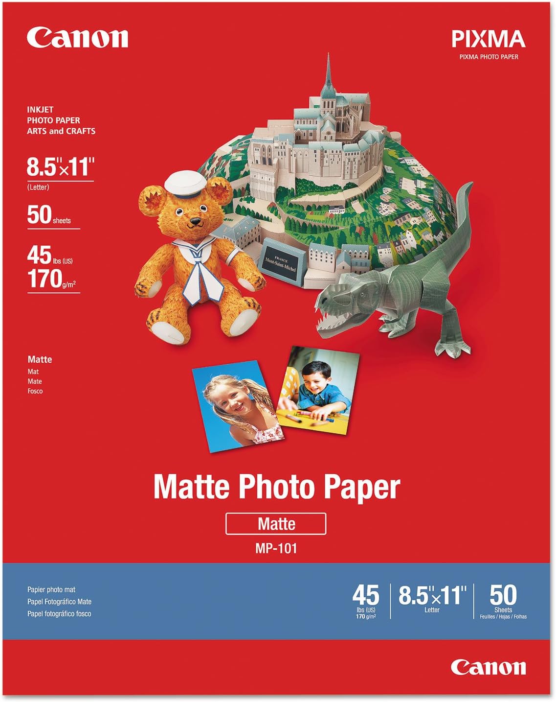Canon Matte Photo Paper, 8.5 x 11 Inches, 50 Sheets (7981A004) : Amazon ...