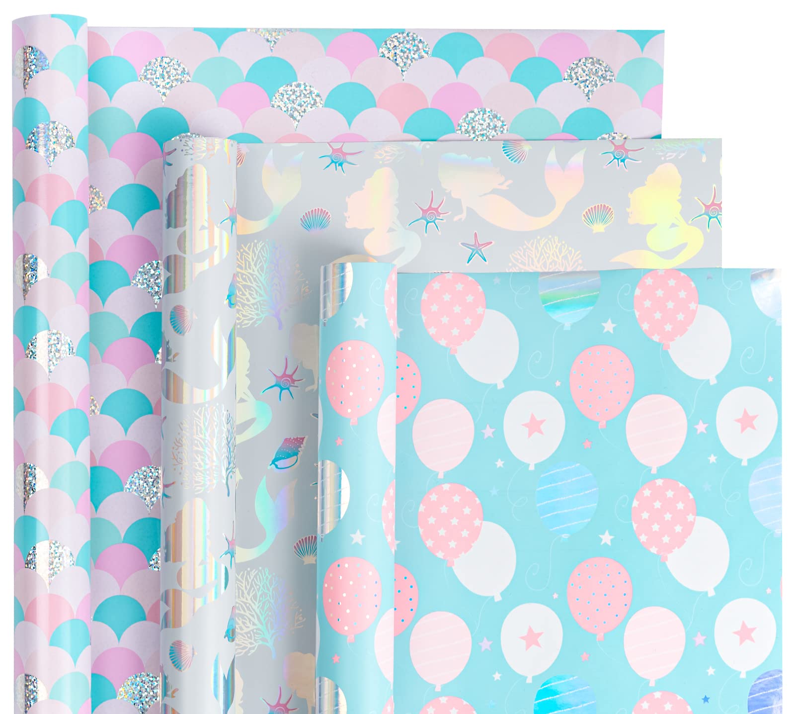 Snapklik.com : WRAPAHOLIC Mermaid Wrapping Paper Roll - Mini Roll - 3 ...