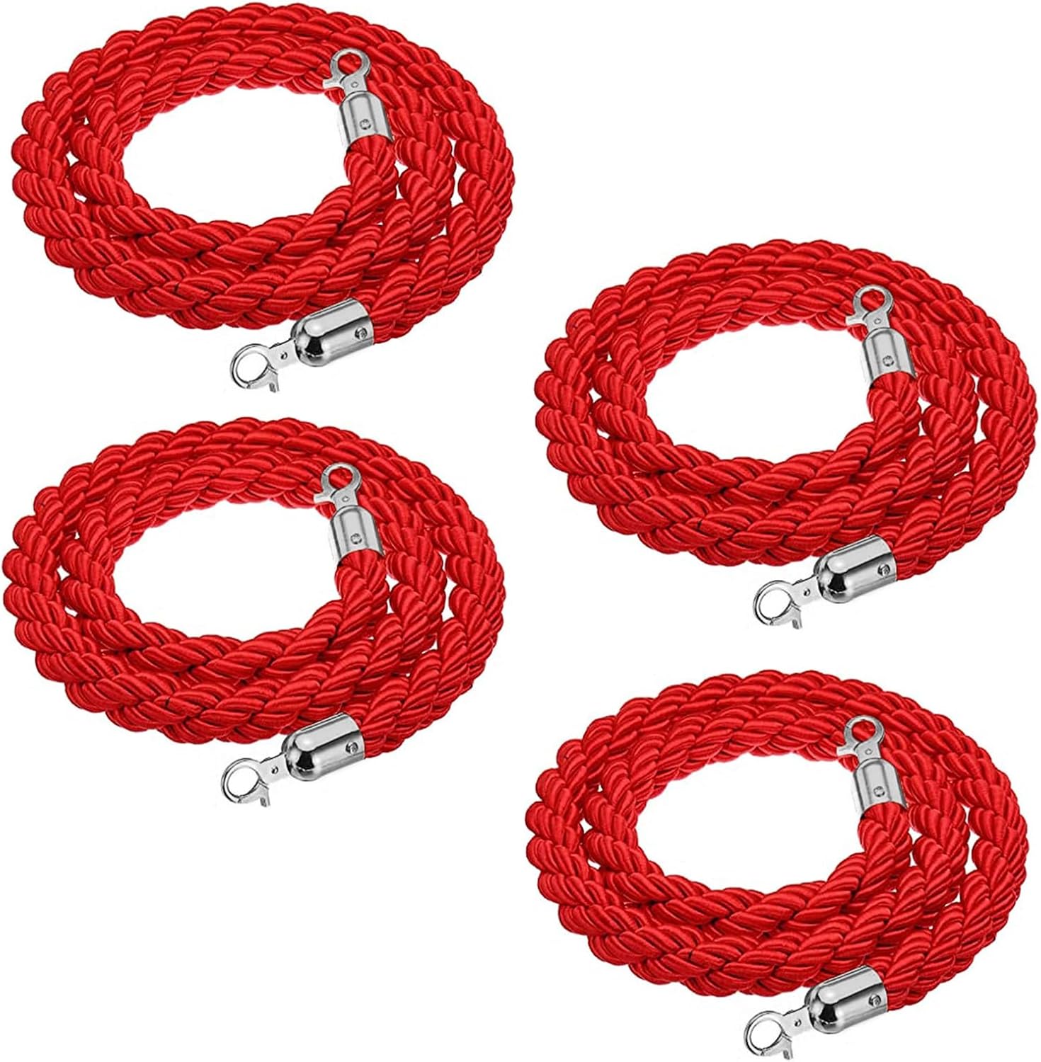 Amazon.com: BBHW 4 PCS Red Velvet Stanchion Ropes, 3ft 3.3ft 4ft 5ft 6 ...