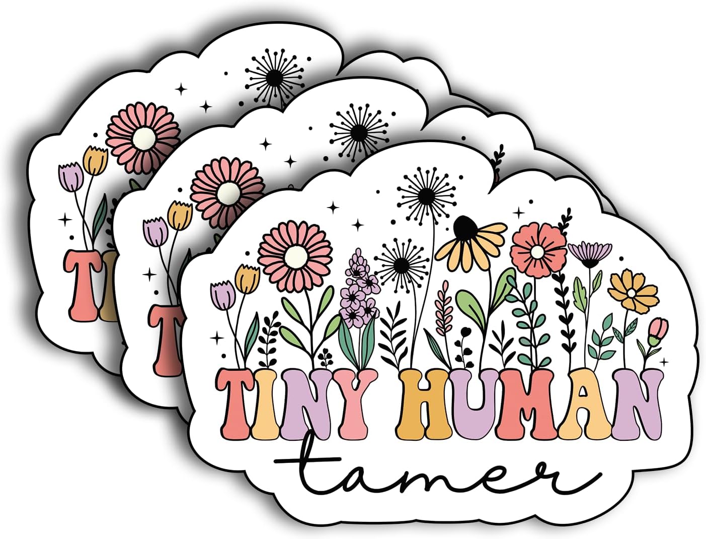 Amazon.com: (3Pcs) Tiny Human Tamer Sticker, Teacher Decorate Books ...