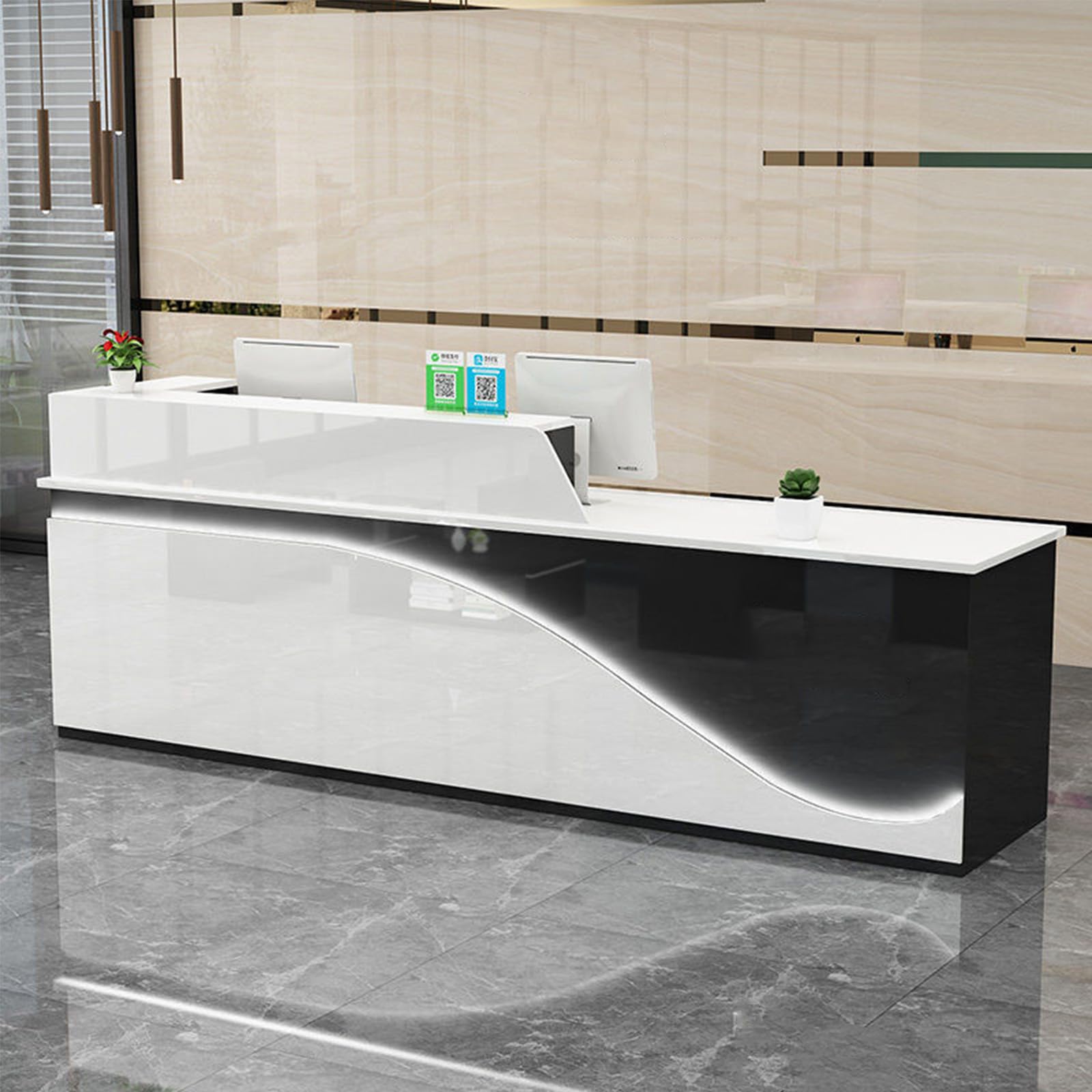 Amazon.com: ZXLBTNB Reception Desk, Front Counter Desk with Lockable ...