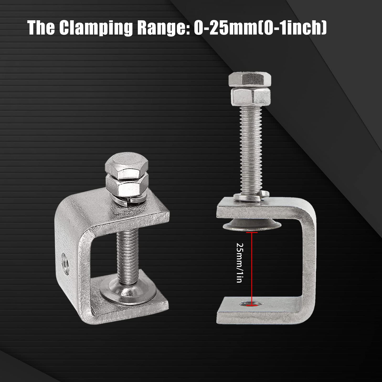 Snapklik.com : 8Pcs Stainless Steel C-Clamp, Heavy Duty Woodworking ...