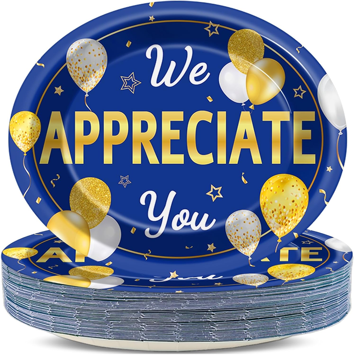 Amazon.com: 50 Pcs We Appreciate You Party Plates Thank You Plates CNA ...