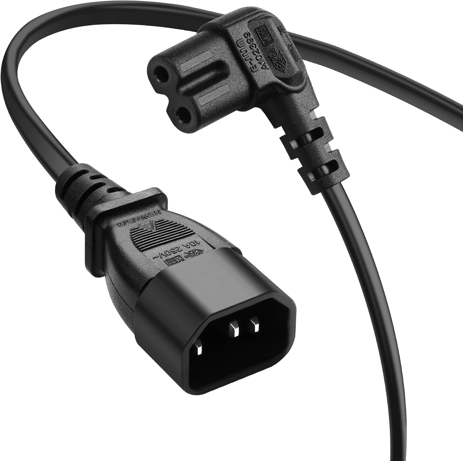GINTOOYUN 10A 250V IEC 320 C14 Male to C7 Female Power Cable AC Adapter ...