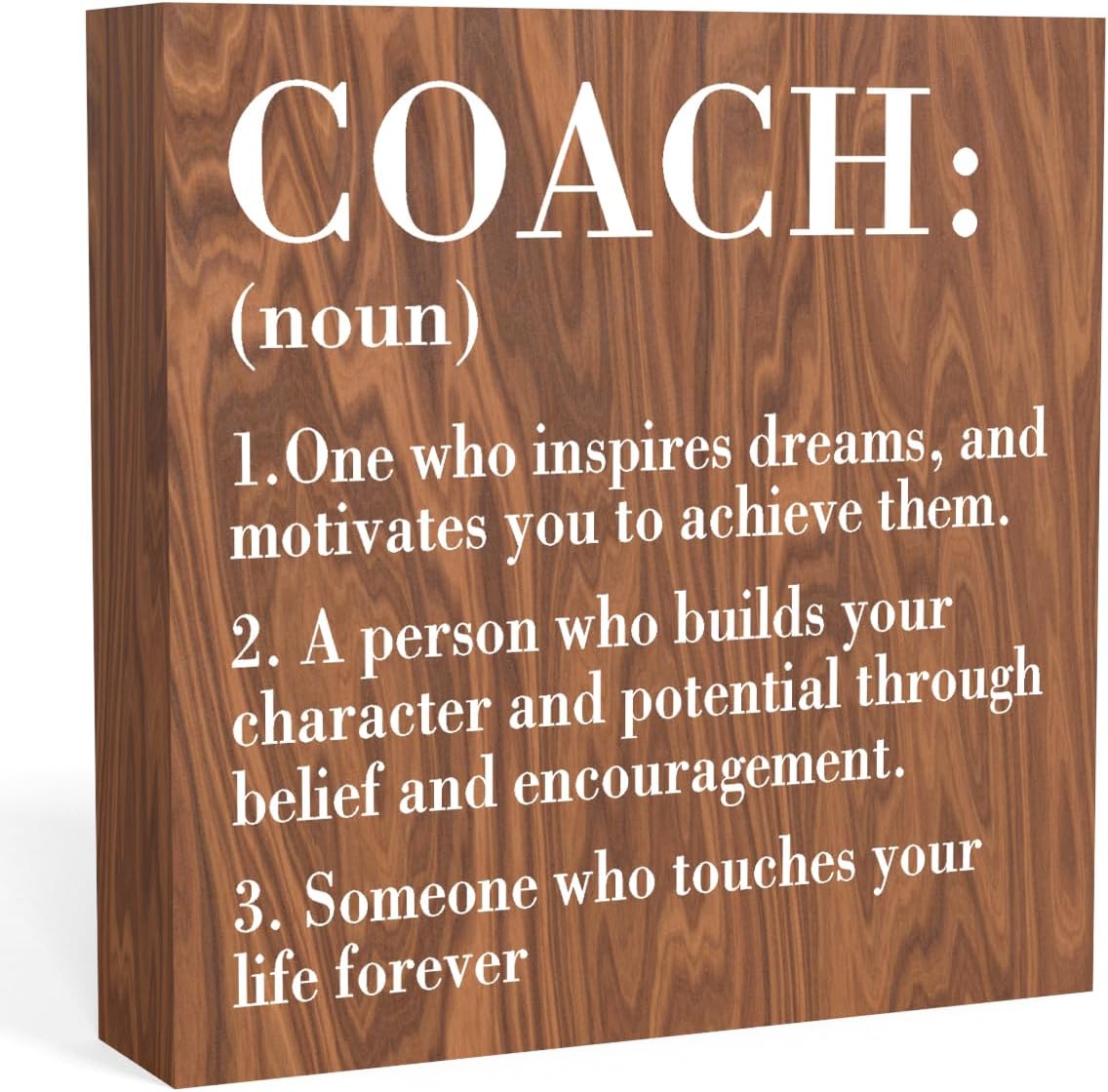 Amazon.com: Inspirational Coach Noun Coach Gifts Desk Decor Wooden Box ...