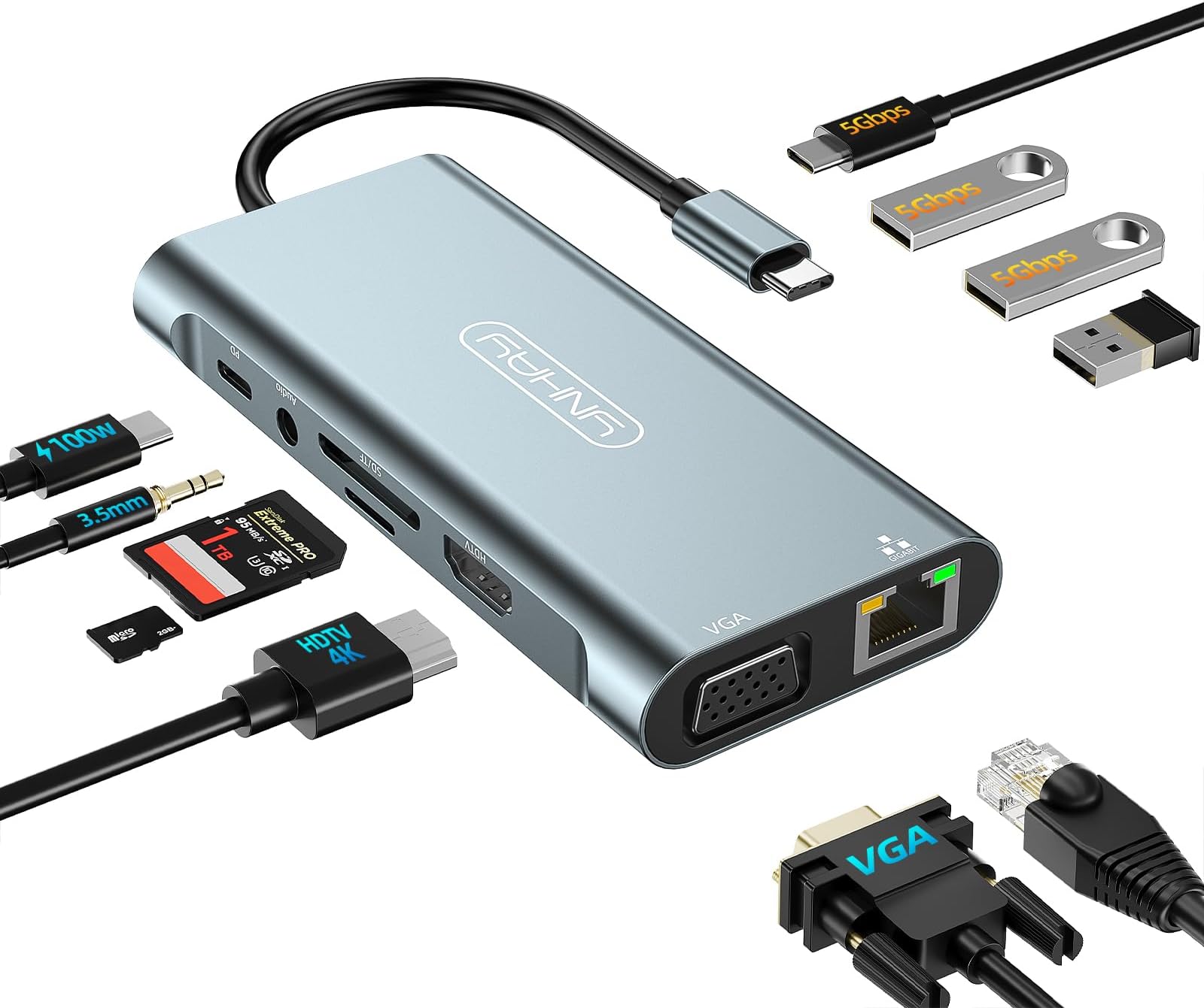 Amazon.com: USB C Laptop Docking Station Dual Monitor Dual HDMI 4k DP ...