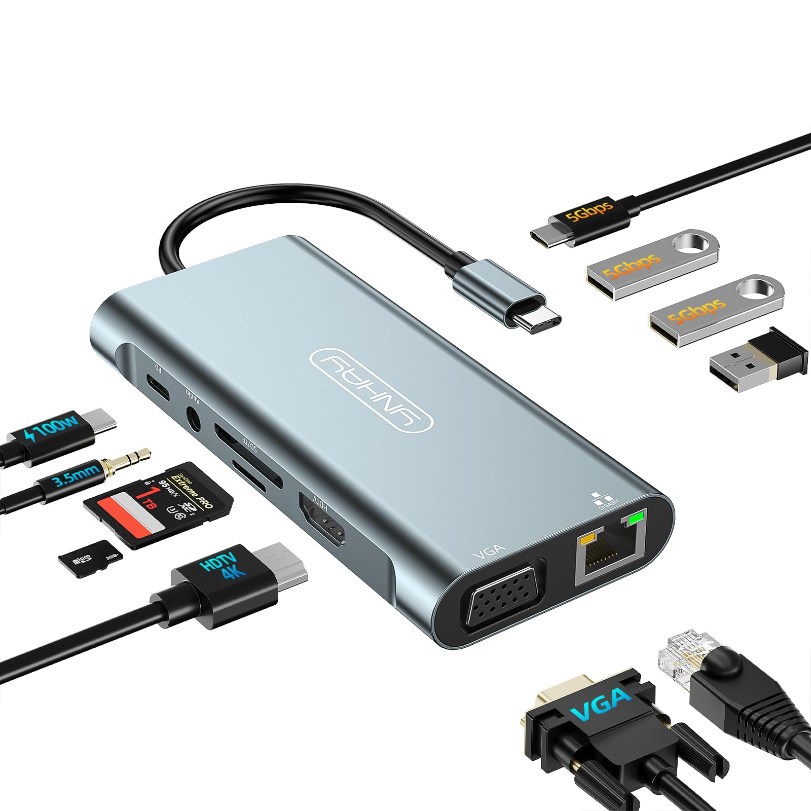 Amazon.com: 11-in-1 Multiport Laptop Docking Station with Dual Monitor ...