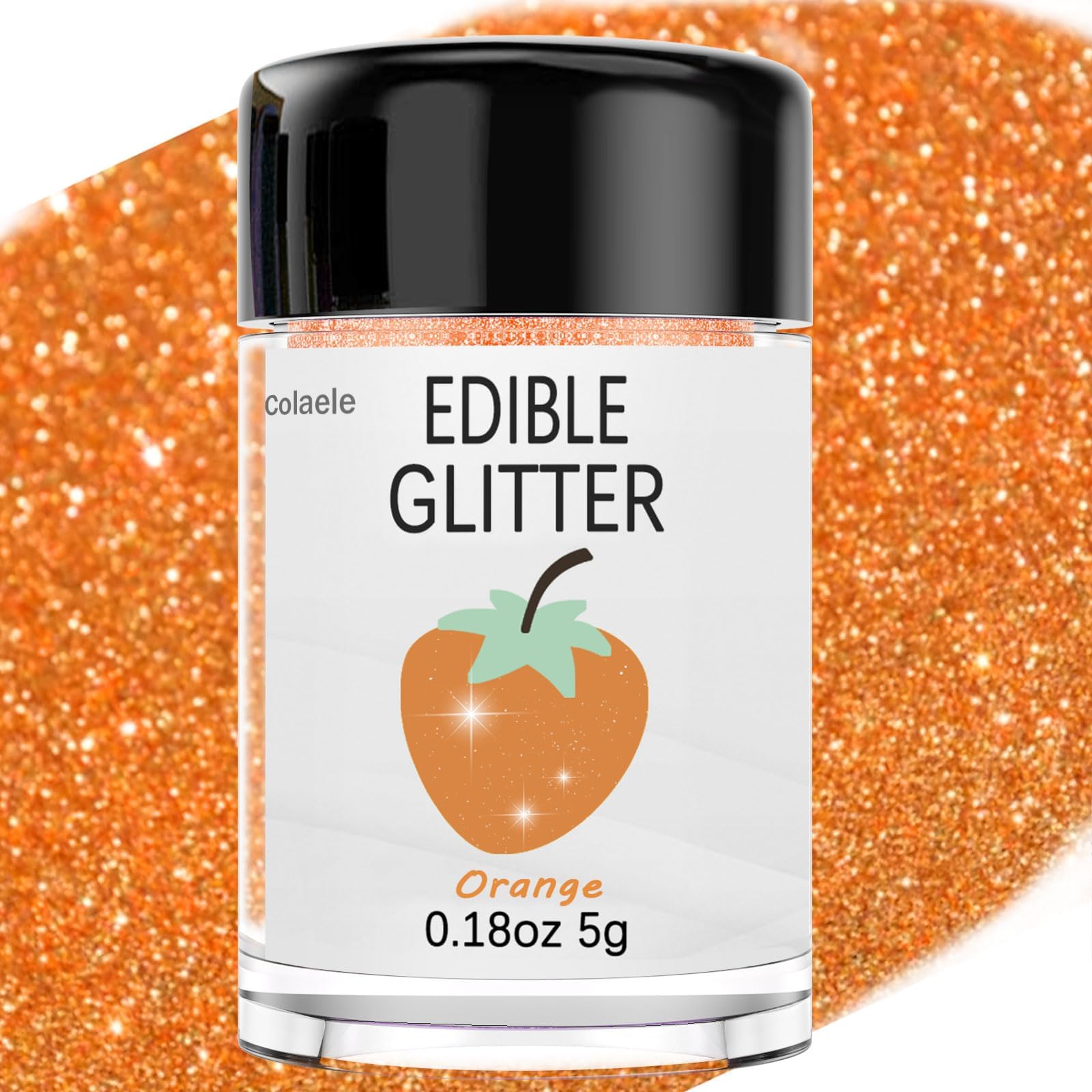 Amazon.com: Orange Edible Glitter Glimmer Powder for Cakes Drinks ...