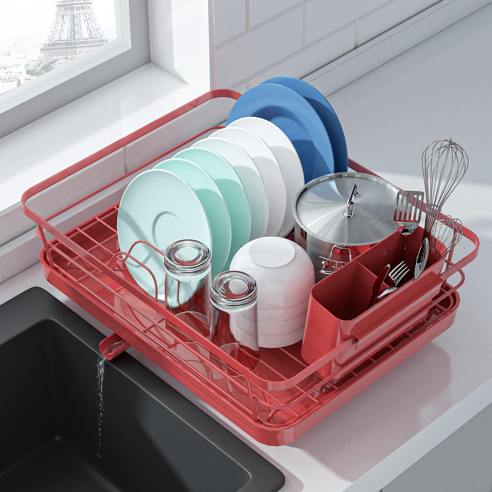 Amazon.com - Kitsure Dish Drying Rack, Space-Saving Dish Rack, Dish ...