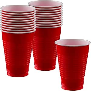 Amscan Party Supplies, Cups, Plastic Tableware, Apple Red, 12 Oz., 20Ct ...