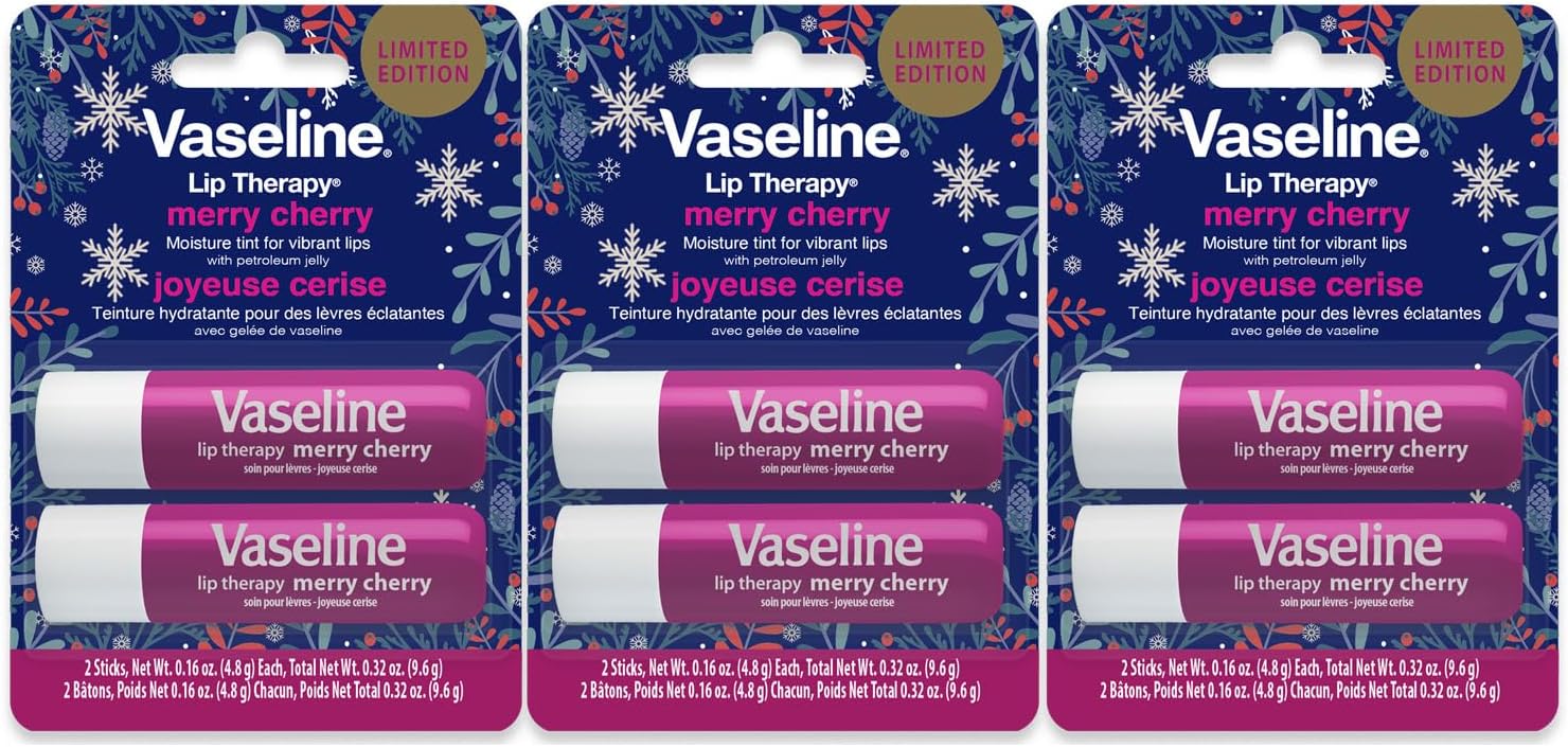 Amazon.com : Vaseline Lip Therapy Stick Twin Pack – Merry Cherry ...