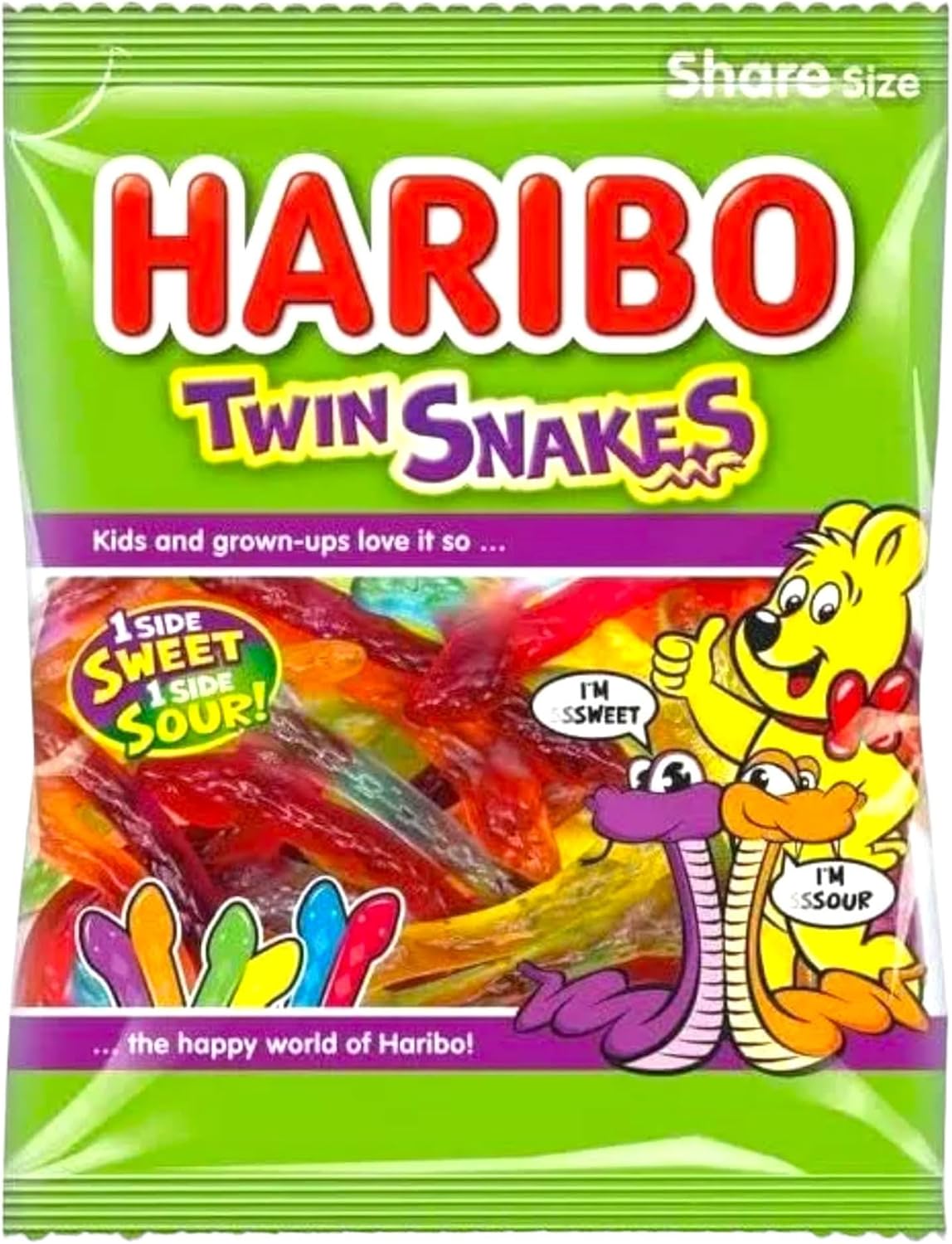 Twin Snakes Sour & Sweet Gummy Sweets Soft Candy Delightful Duo Cherry ...