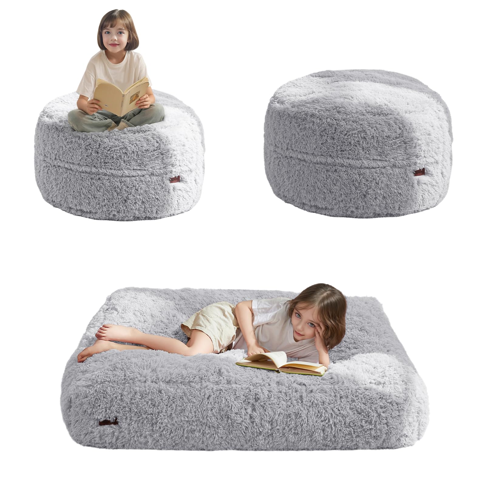 Snapklik.com : Bean Bag Chair Bed For Kids, Plush Convertible Bean Bag ...
