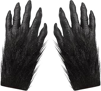 Amazon.com: Ylucky Werewolf Hands Costume Gloves Hairy Wolf Claw Cat ...