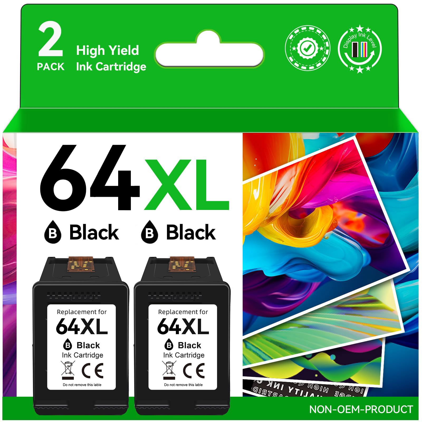Amazon.com: 64XL Black Ink Cartridge Compatible for HP Ink 64 ...