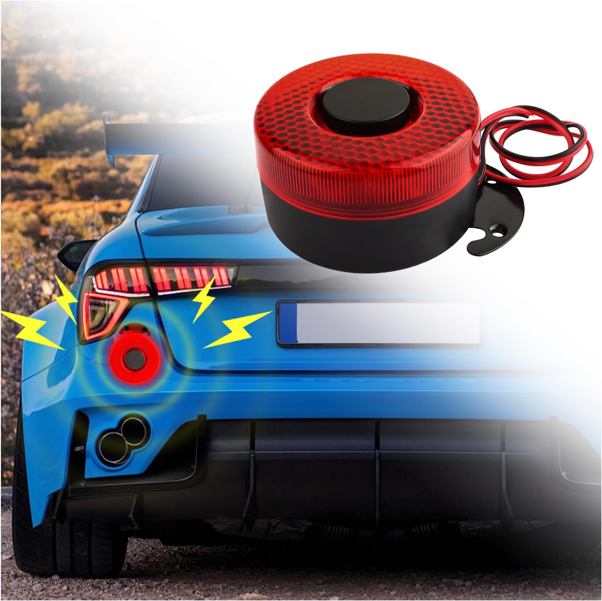 Amazon.com: 12V-24V Backup Car Alarm with Flashing LED Light,105dB Back ...