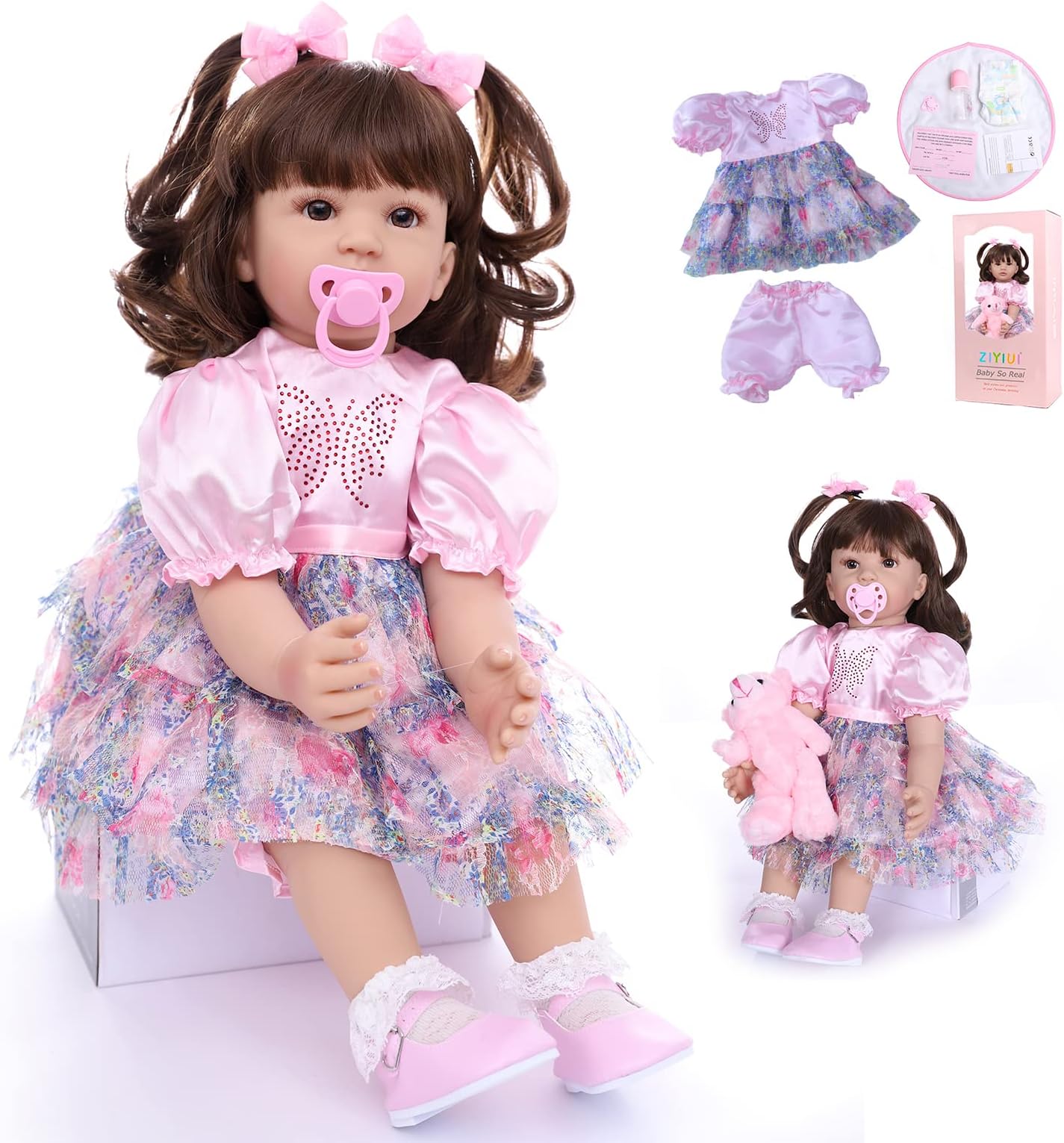 SYP Reborn Dolls 24 Inch 60cm Reborn Baby Dolls Handmade Soft Silicone ...