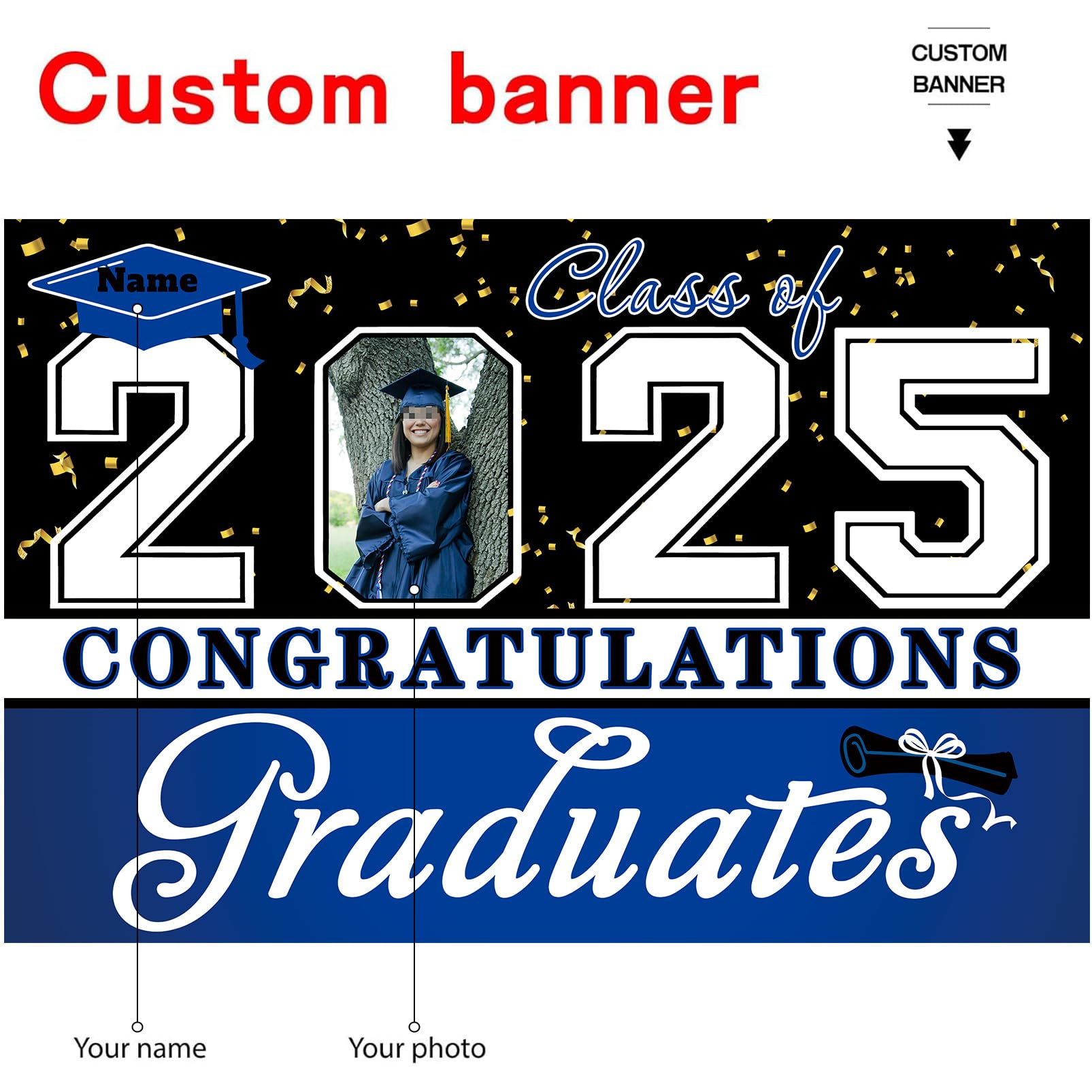 Snapklik.com : Dicodes Custom Graduation Party Decorations 2025 ...
