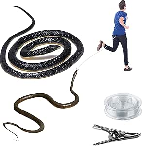 Fake Snake, Realistic Rubber Snake with String Clip, Snake on a String ...