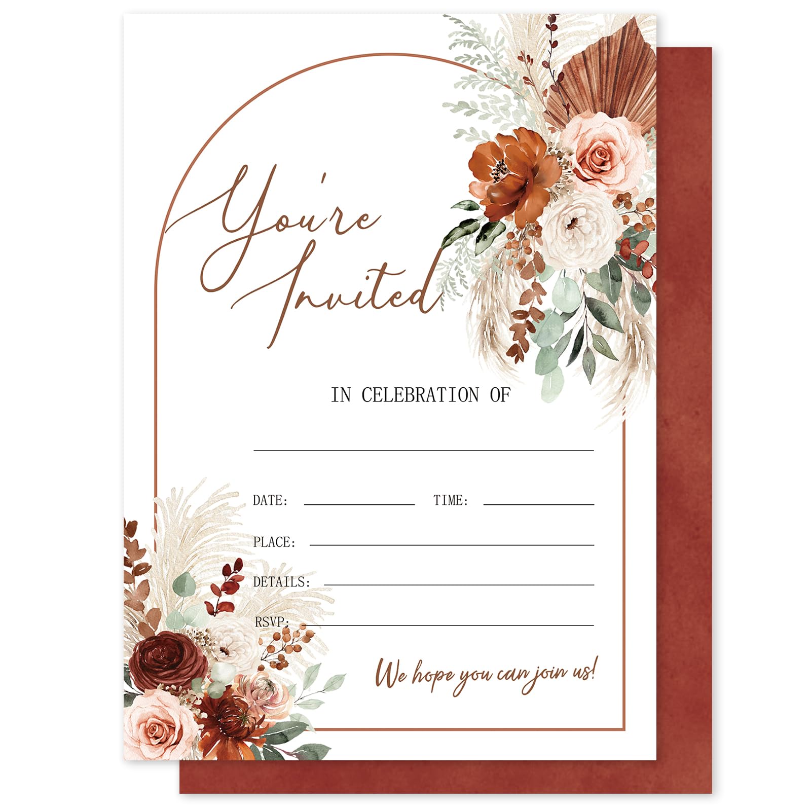 Autumn Party Invitation Blank Templates Autumn Fall Season Leaf