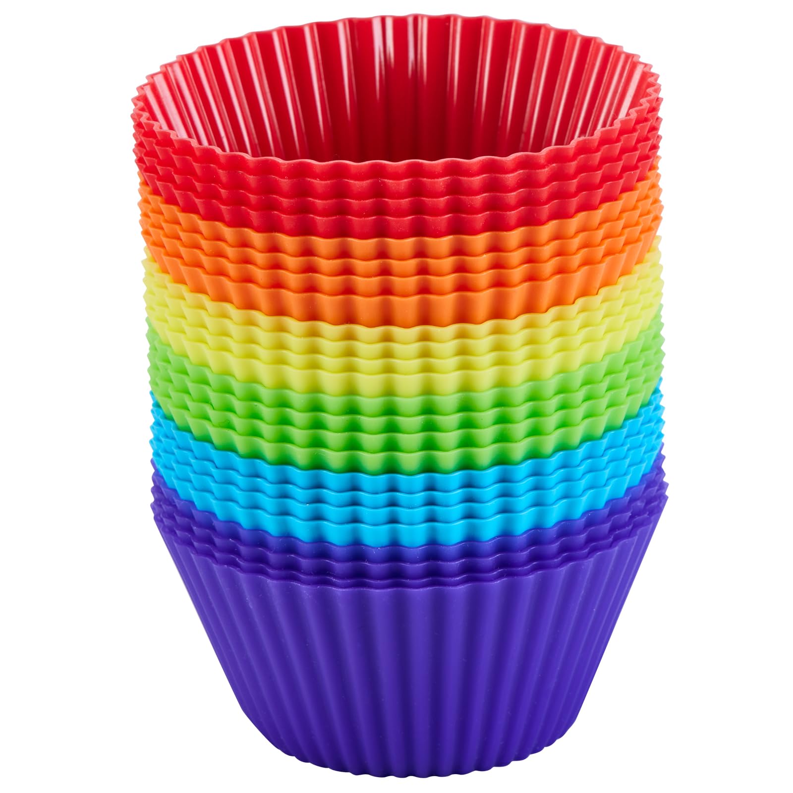 Amazon.com: TEIBVG Silicone Cupcake Backing Cups 24 Pack - 2.8 Inches ...