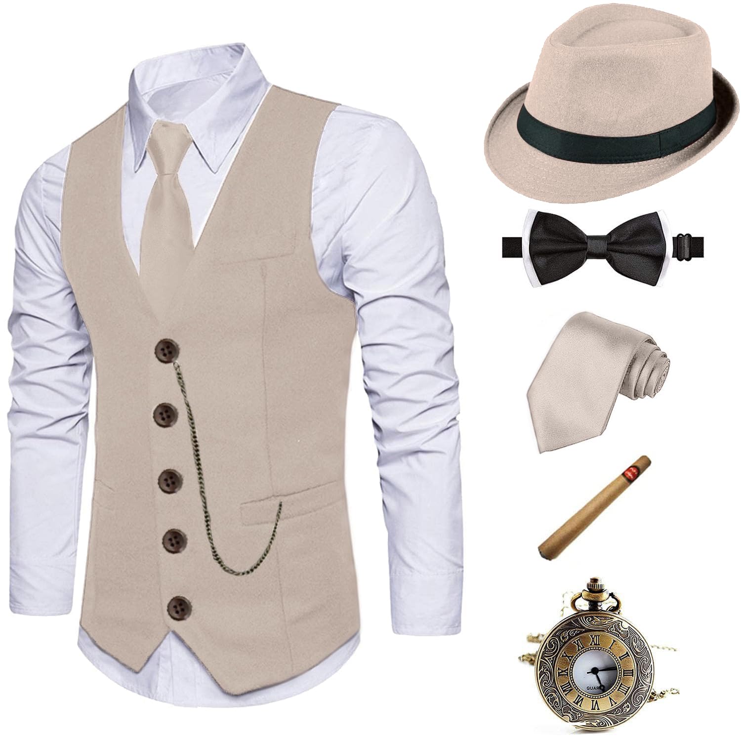 Snapklik.com : EFORLED 1920s Mens Costume Fedora Hat,Gatsby Gangster ...