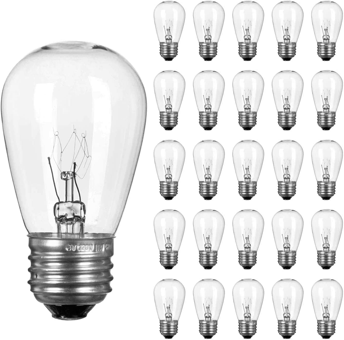 26 Pack S14 Light Bulbs 11 Watt Warm Commercial Grade Replacement ...